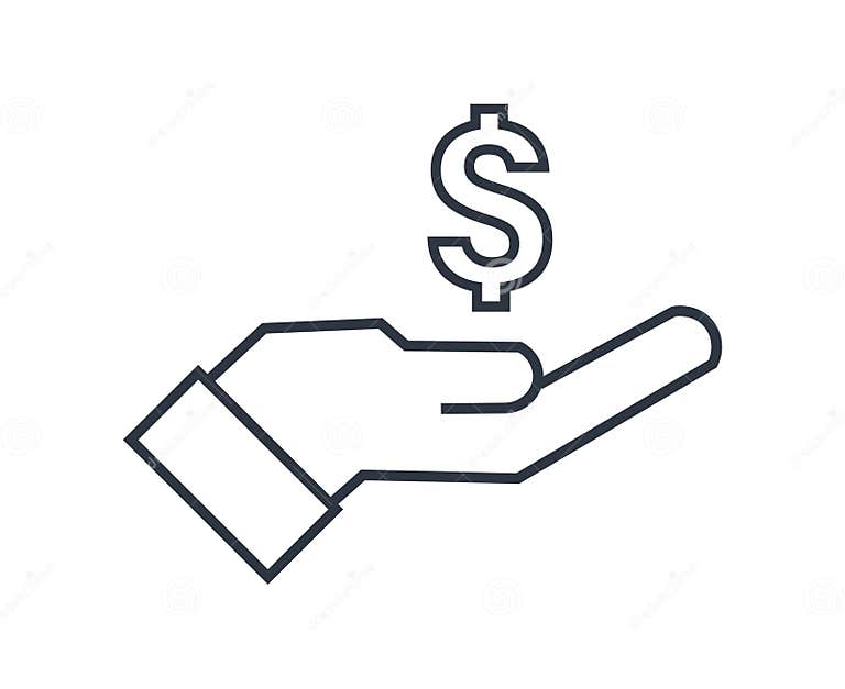 Symbol of a Hand Holding Dollars. Vector. Stock Vector - Illustration ...