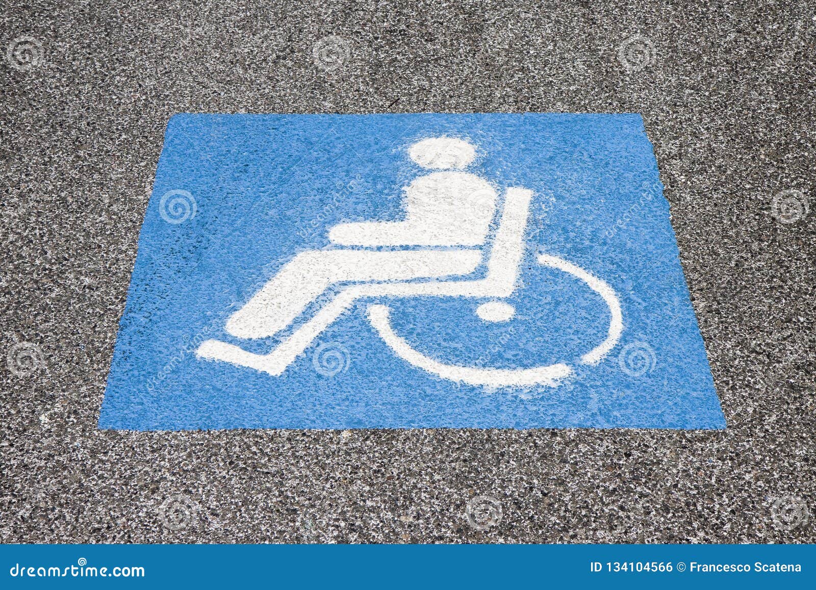 Symbol of the Handicapped Person Painted on the Asphalt Stock Photo ...