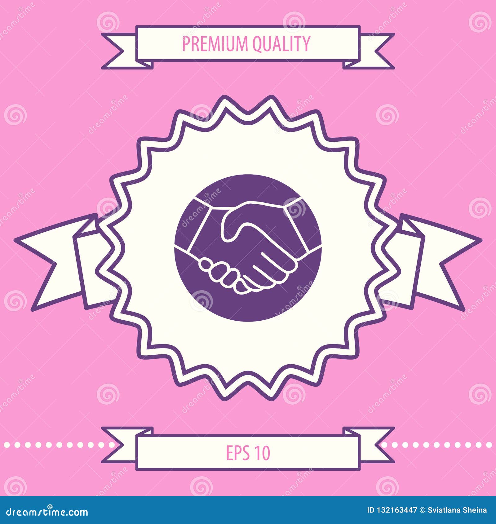 Symbol of Handshake in Circle. Graphic Elements for Your Design Stock ...