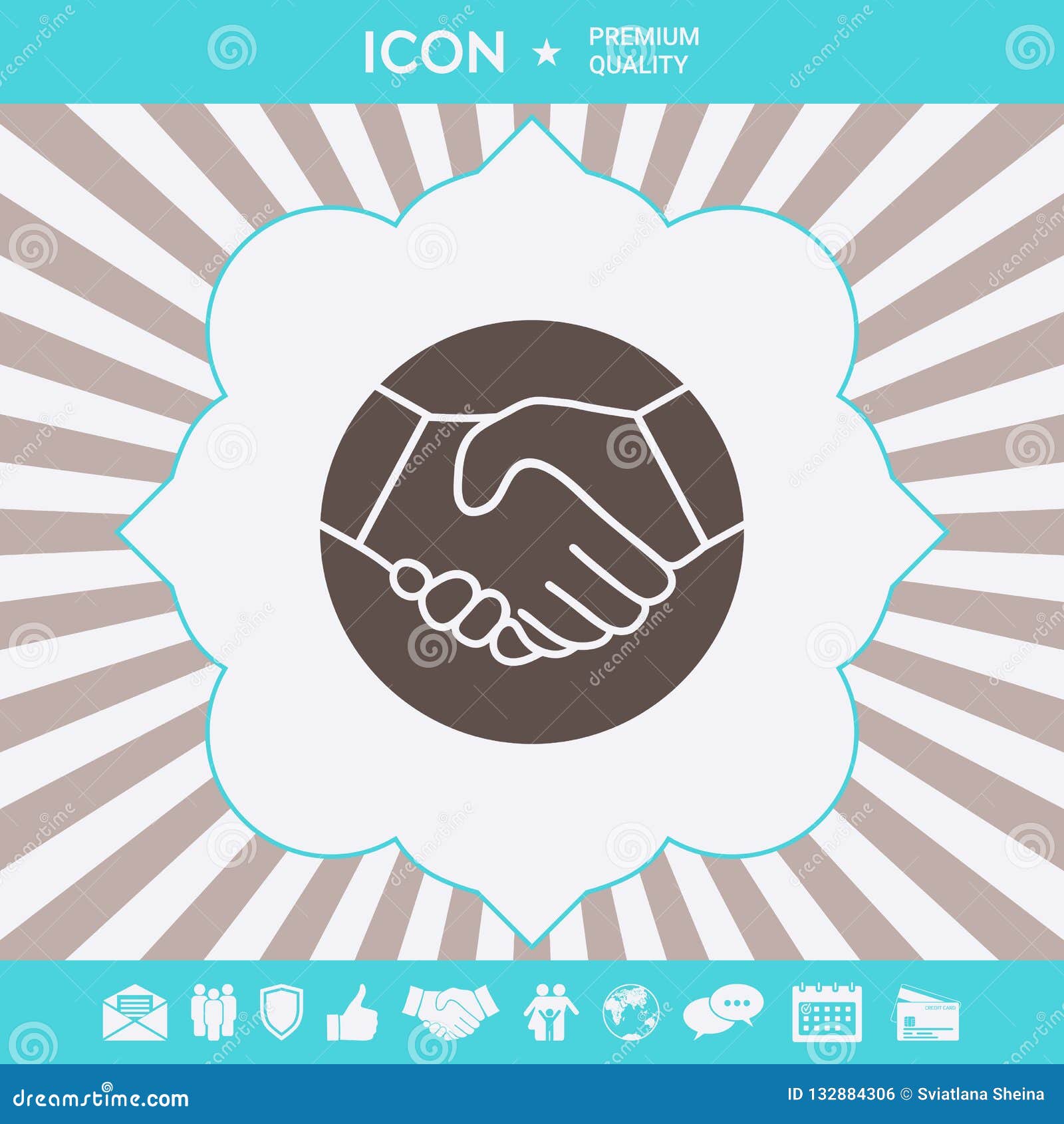 Symbol of Handshake in Circle. Graphic Elements for Your Design Stock ...