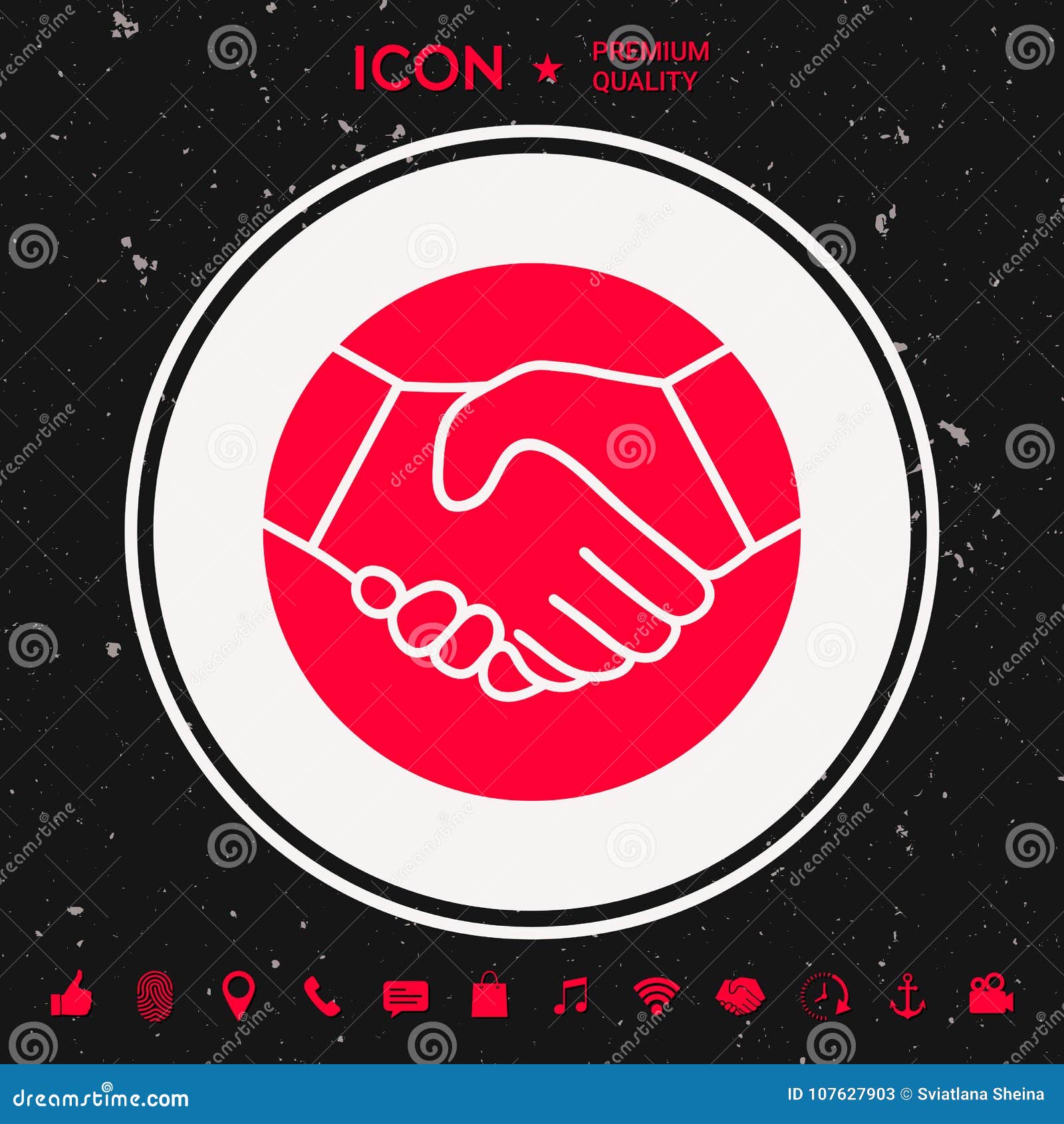 Symbol of Handshake in Circle. Icon Stock Vector - Illustration of ...