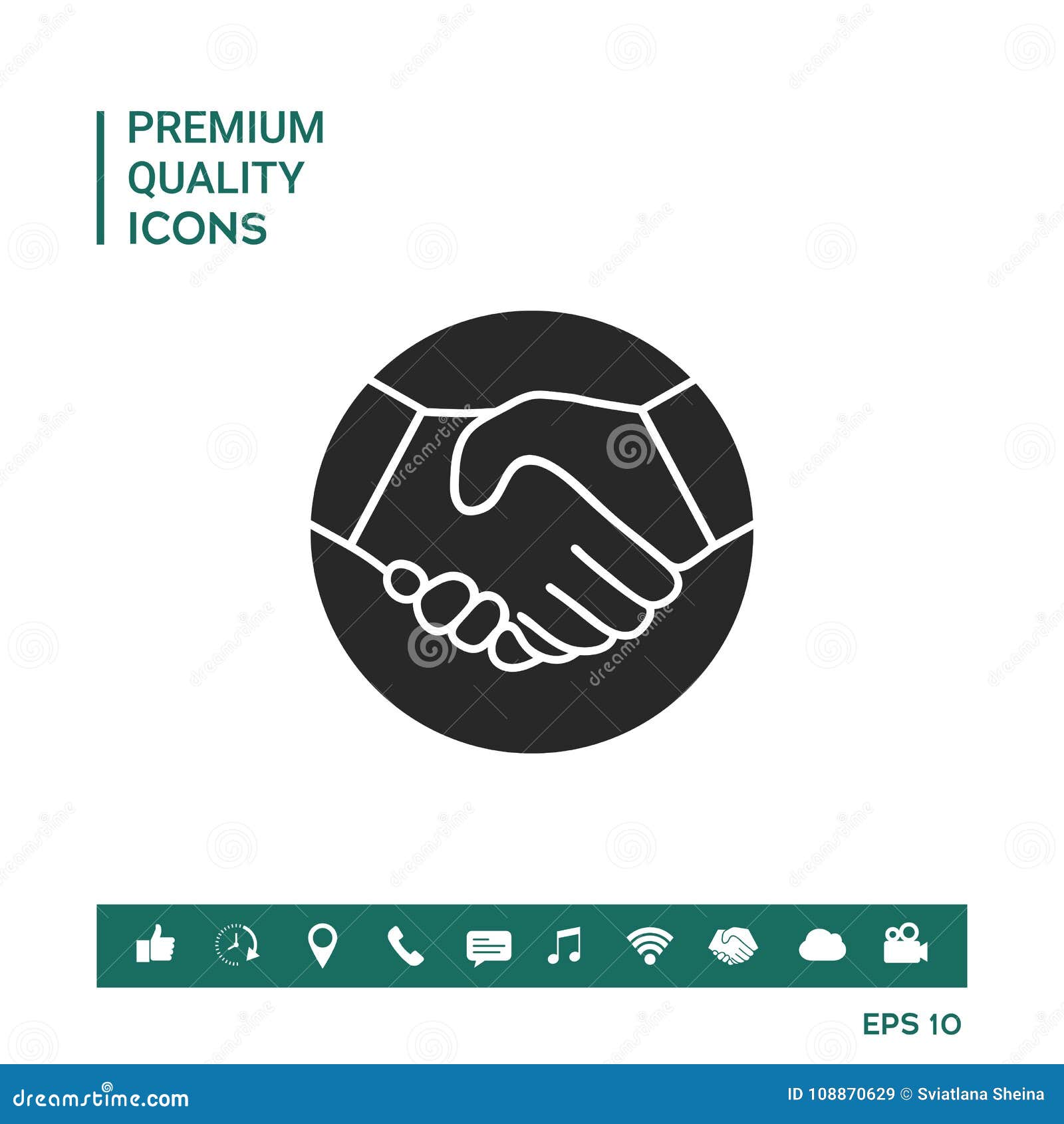 Symbol of Handshake in Circle. Icon Stock Vector - Illustration of ...