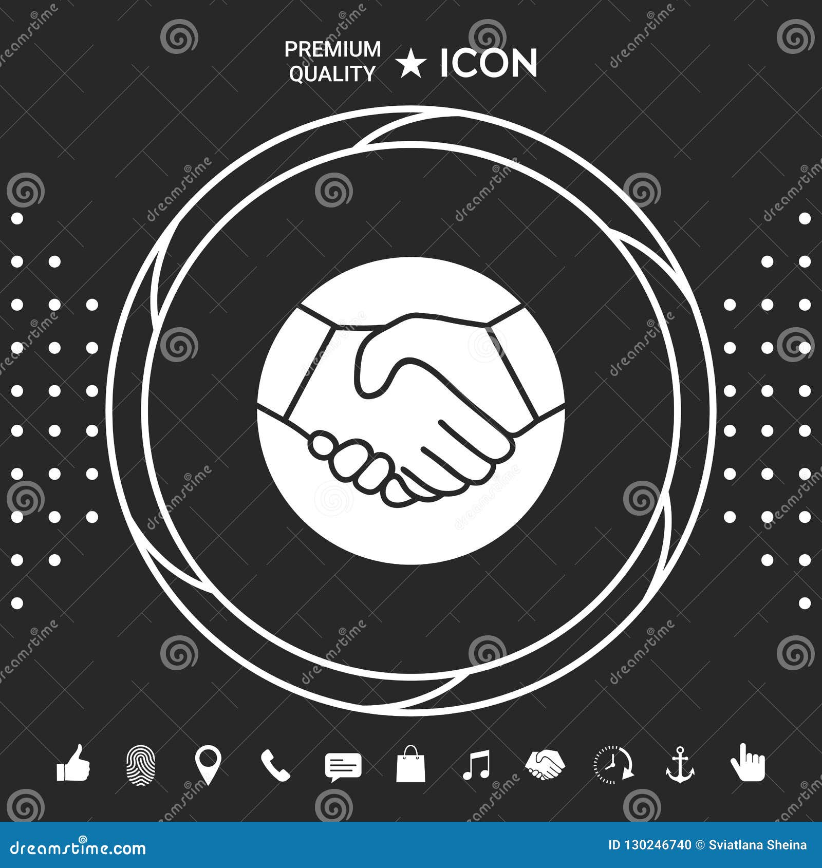 Symbol of Handshake in Circle. Icon . Graphic Elements for Your Designt ...