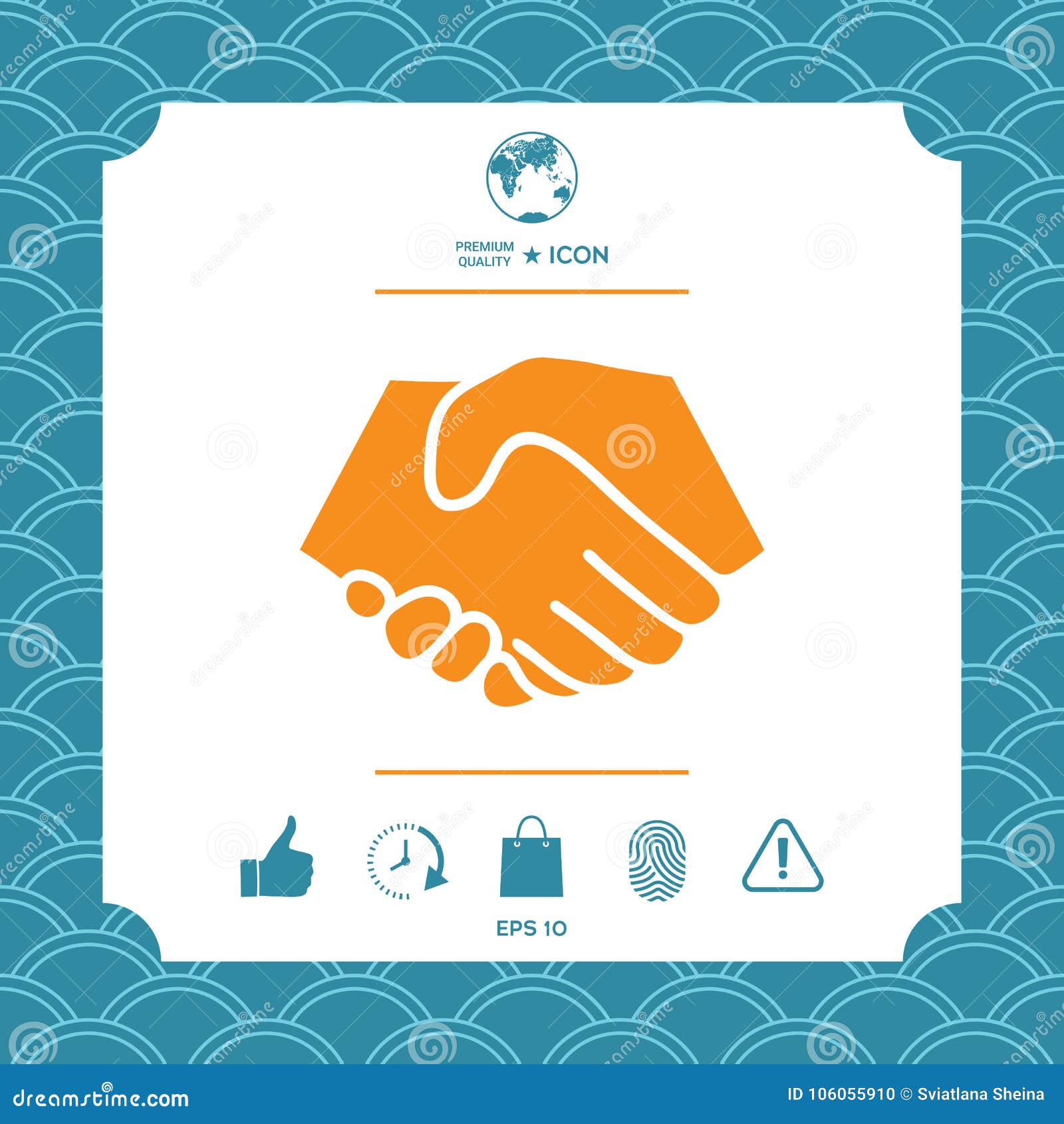 Symbol of Handshake in Circle. Sign Stock Vector - Illustration of ...