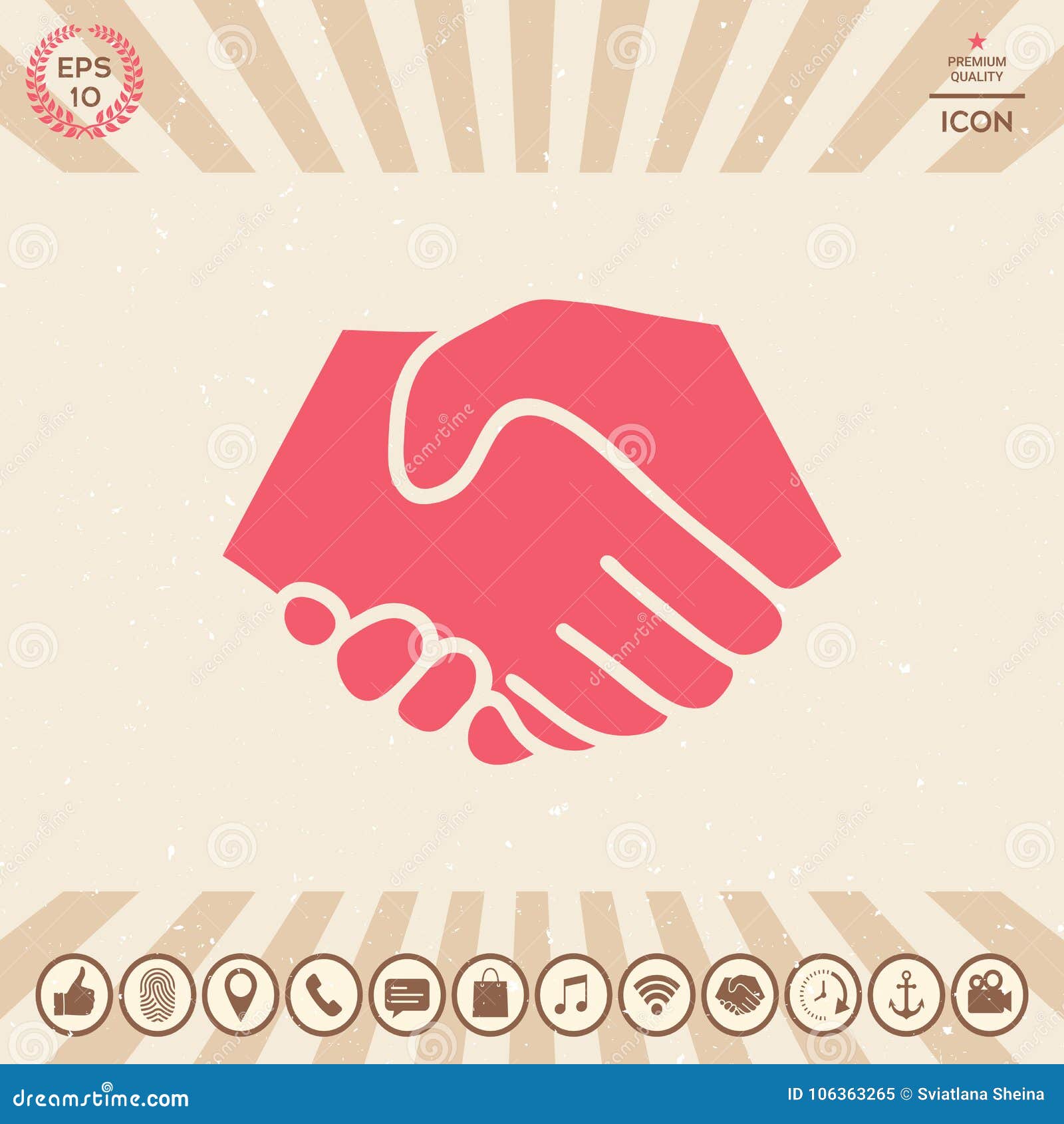 Symbol of Handshake in Circle. Sign Stock Vector - Illustration of ...