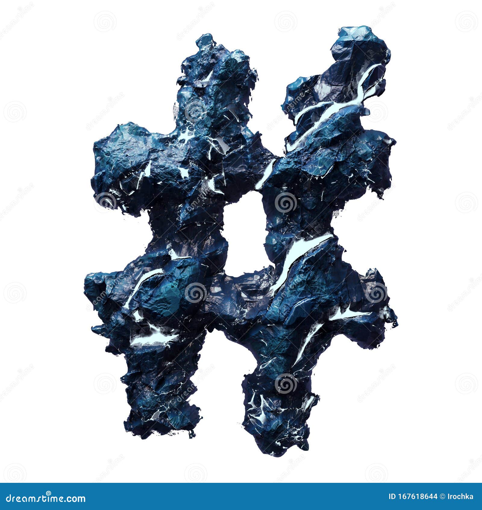 Symbol Hash Made Of Leather. 3D Render Font With Skin Texture On Black ...