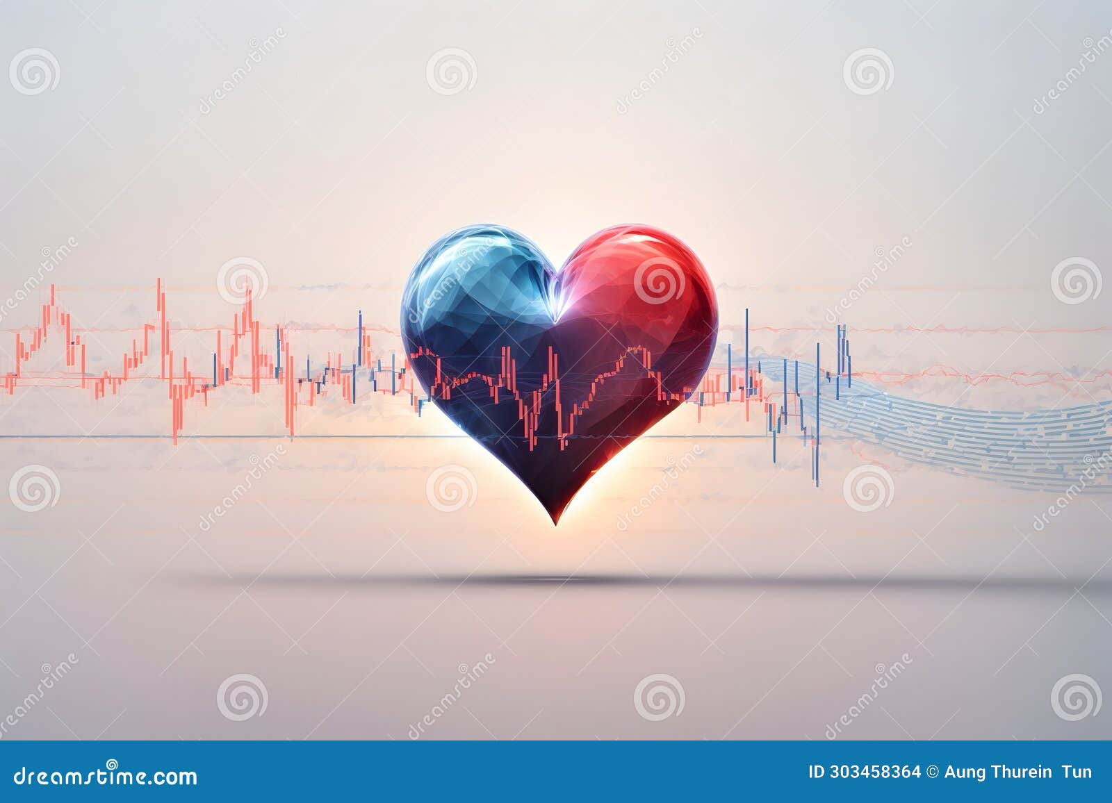 A Symbol of Heart with a Simple ECG Wave with Isolated Background Stock ...