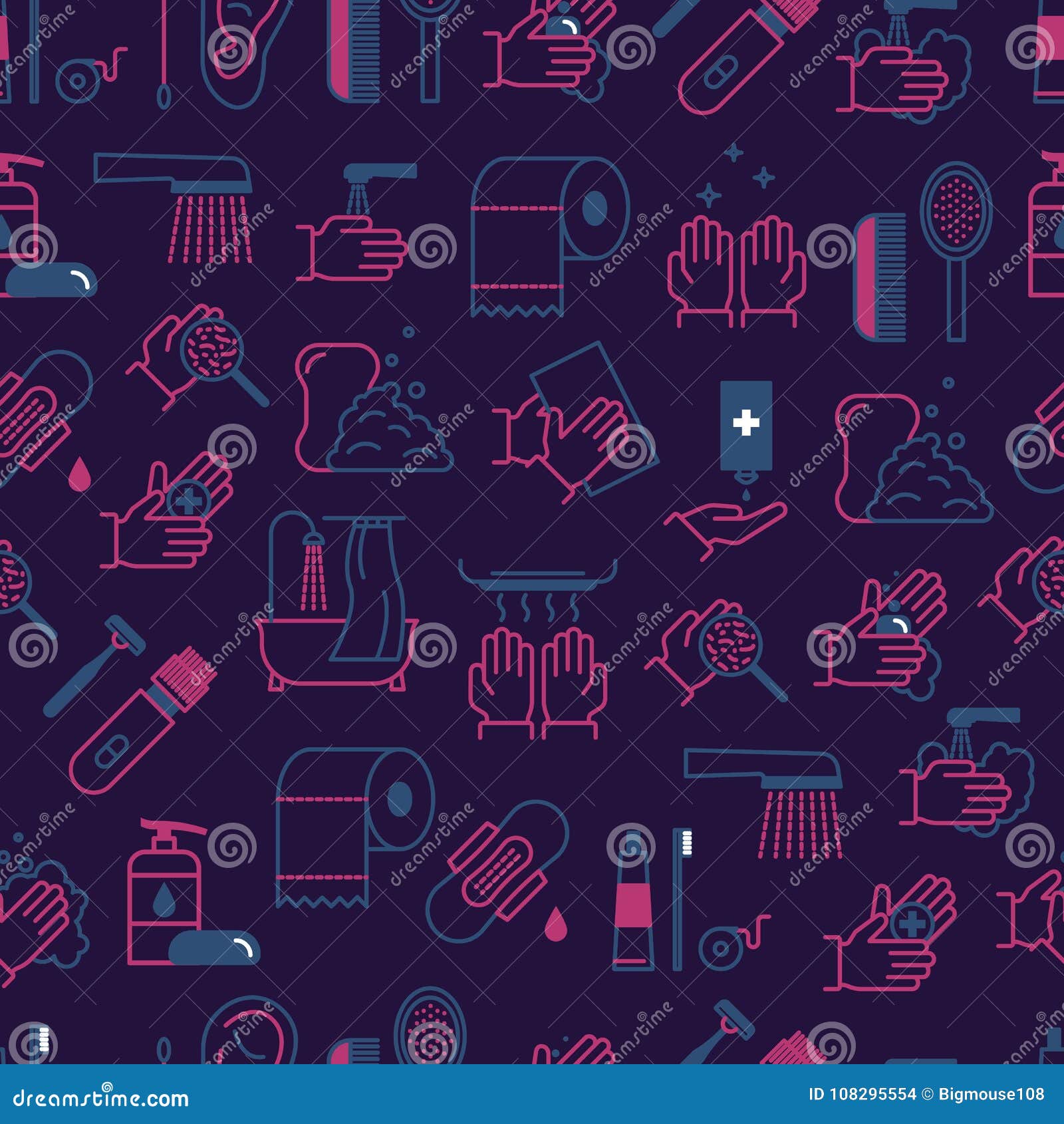 Symbol of Higiene Seamless Pattern Background. Vector Stock Vector ...