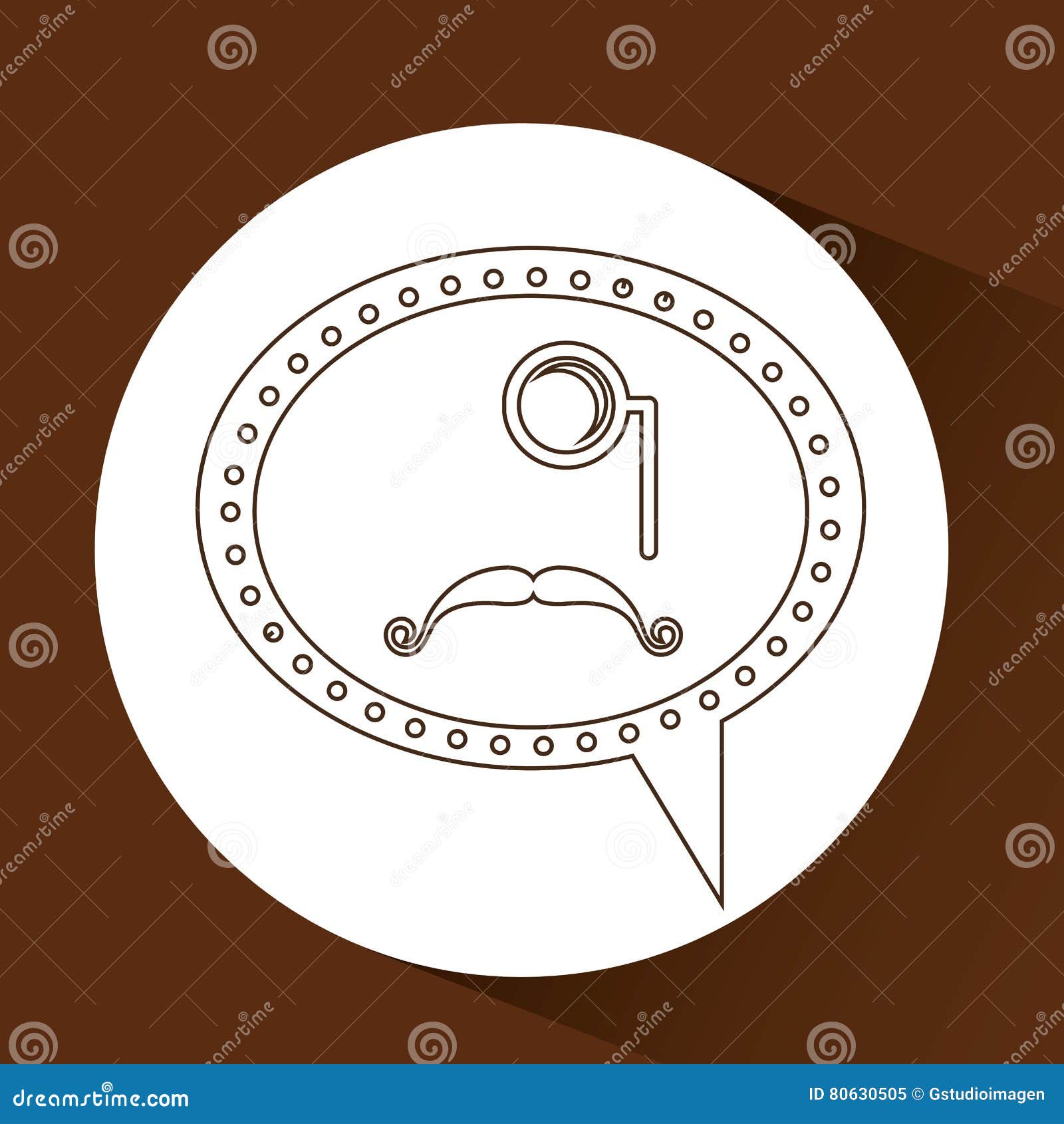 Symbol Hipster Monocle and Long Mustache Stock Vector - Illustration of ...