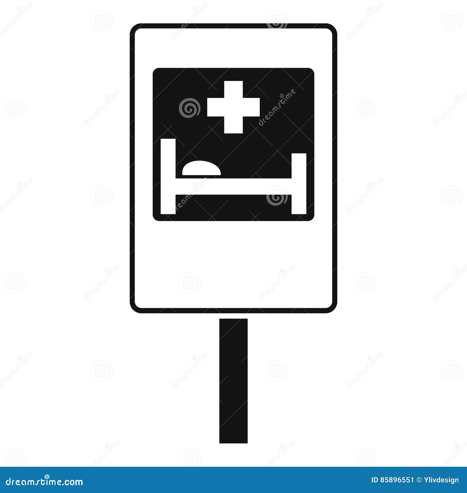 Symbol of Hospital Road Sign Icon, Simple Style Stock Vector ...