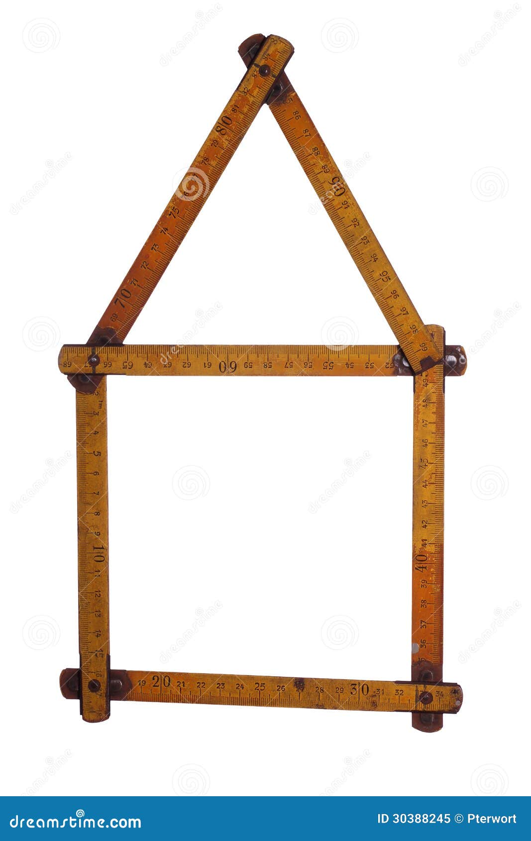 Symbol of House Made of Old Yardstick Stock Image - Image of meter ...