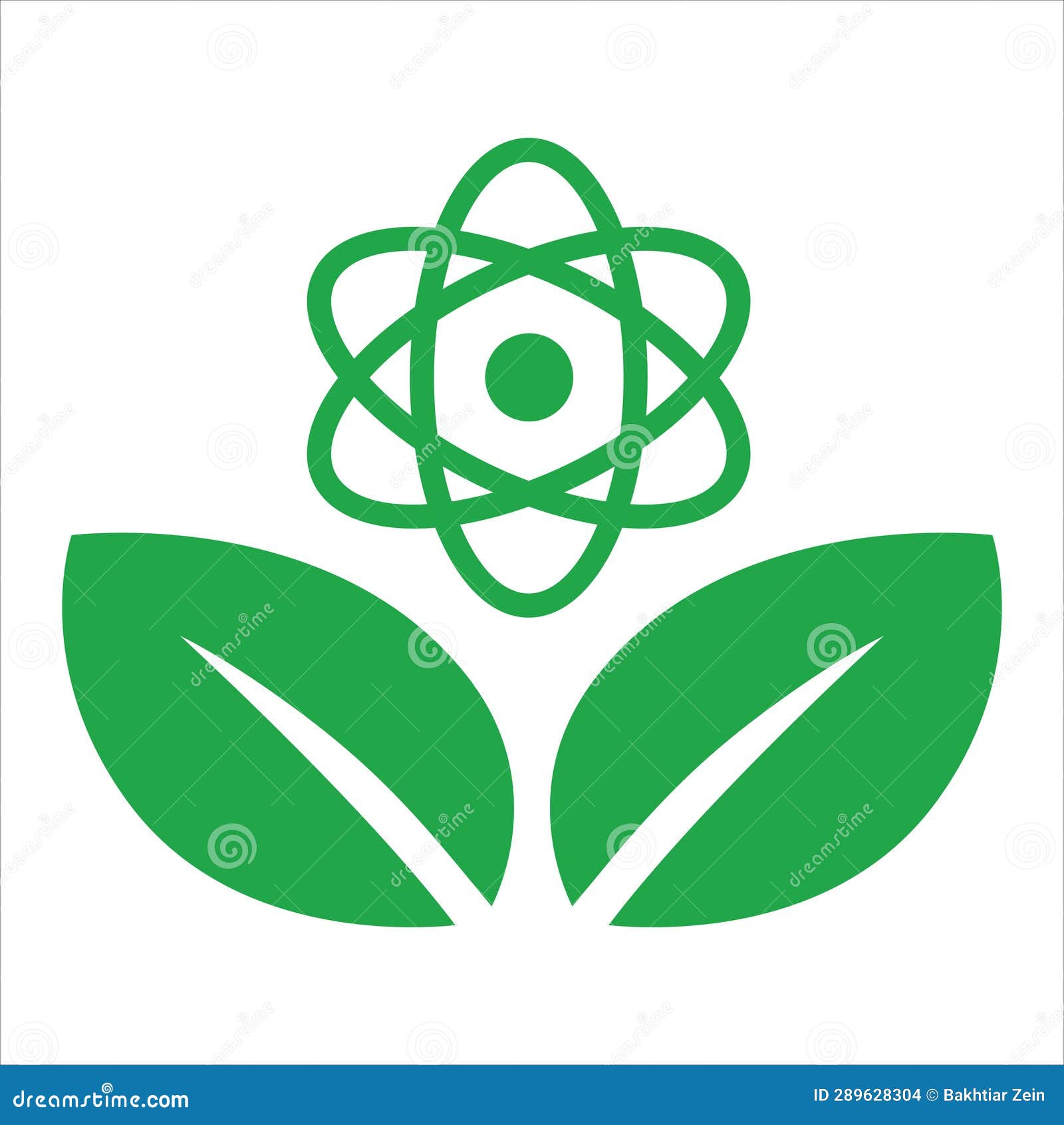 Symbol Icon of Molecular Atom Circle with Leaves Concept of Bio ...