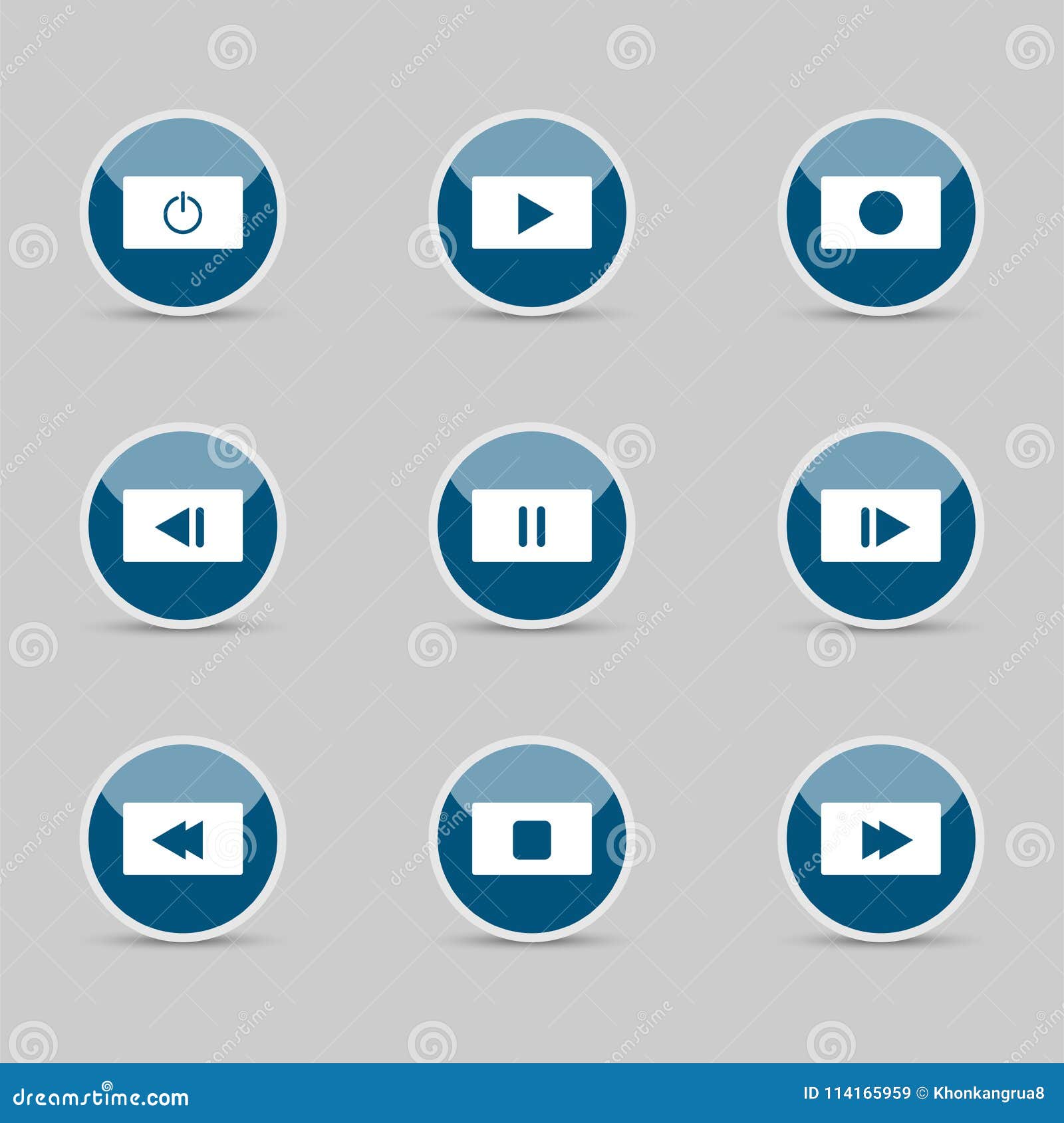 Symbol Icon Set Media Player Control White Round Buttons. Illustrator ... Symbol Icon Set Media Player Control White Round Buttons. Illustrator ...