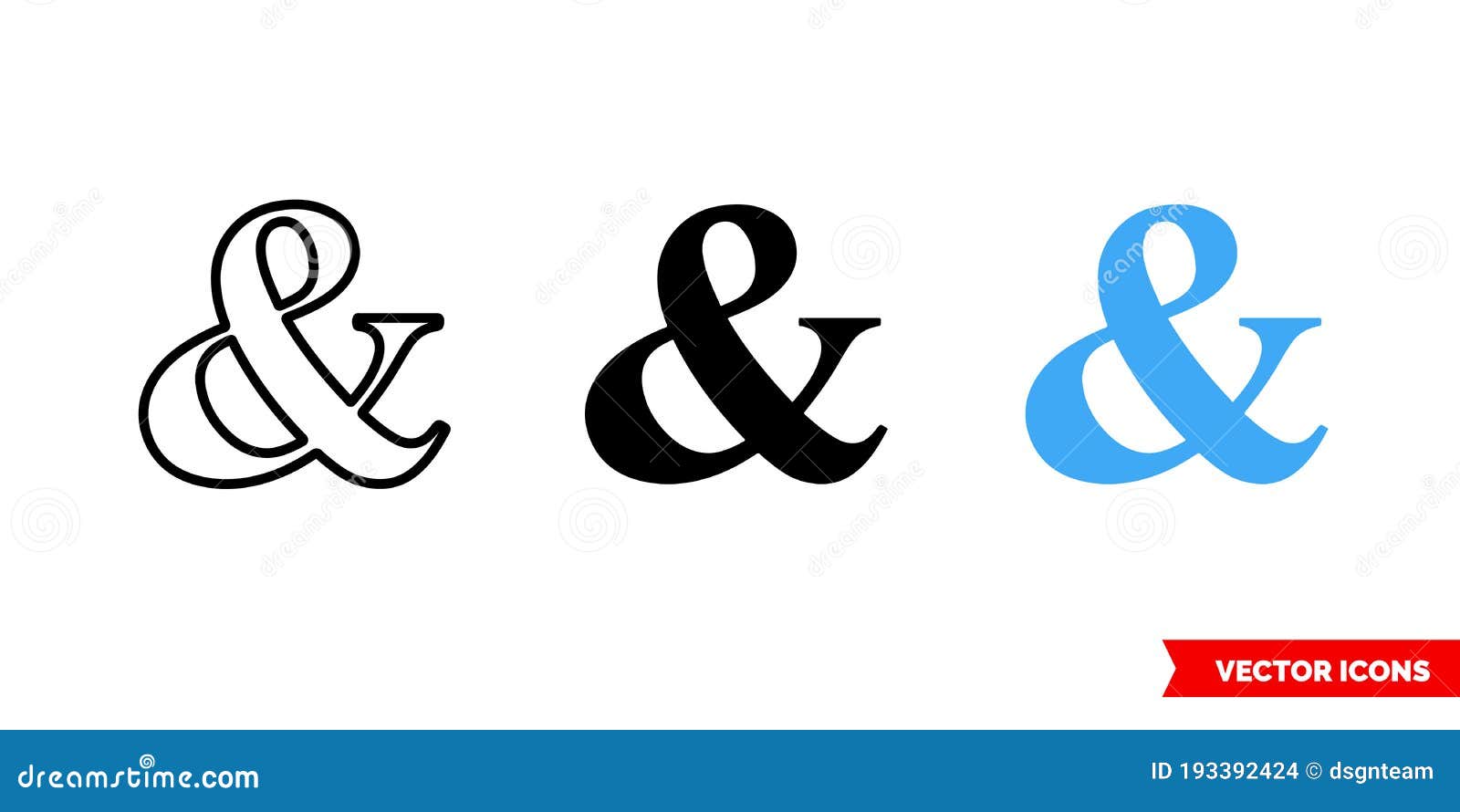 The And Symbol Icon Of 3 Types Color Black And White Outline