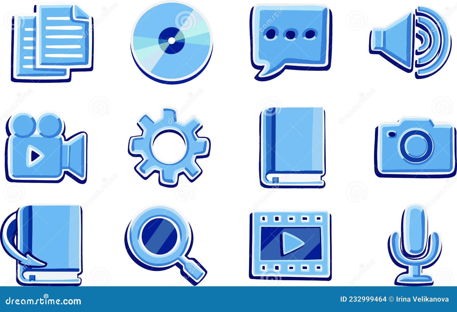 Symbol Icon Vector Cyan Blue Set Web Stock Vector - Illustration of ...