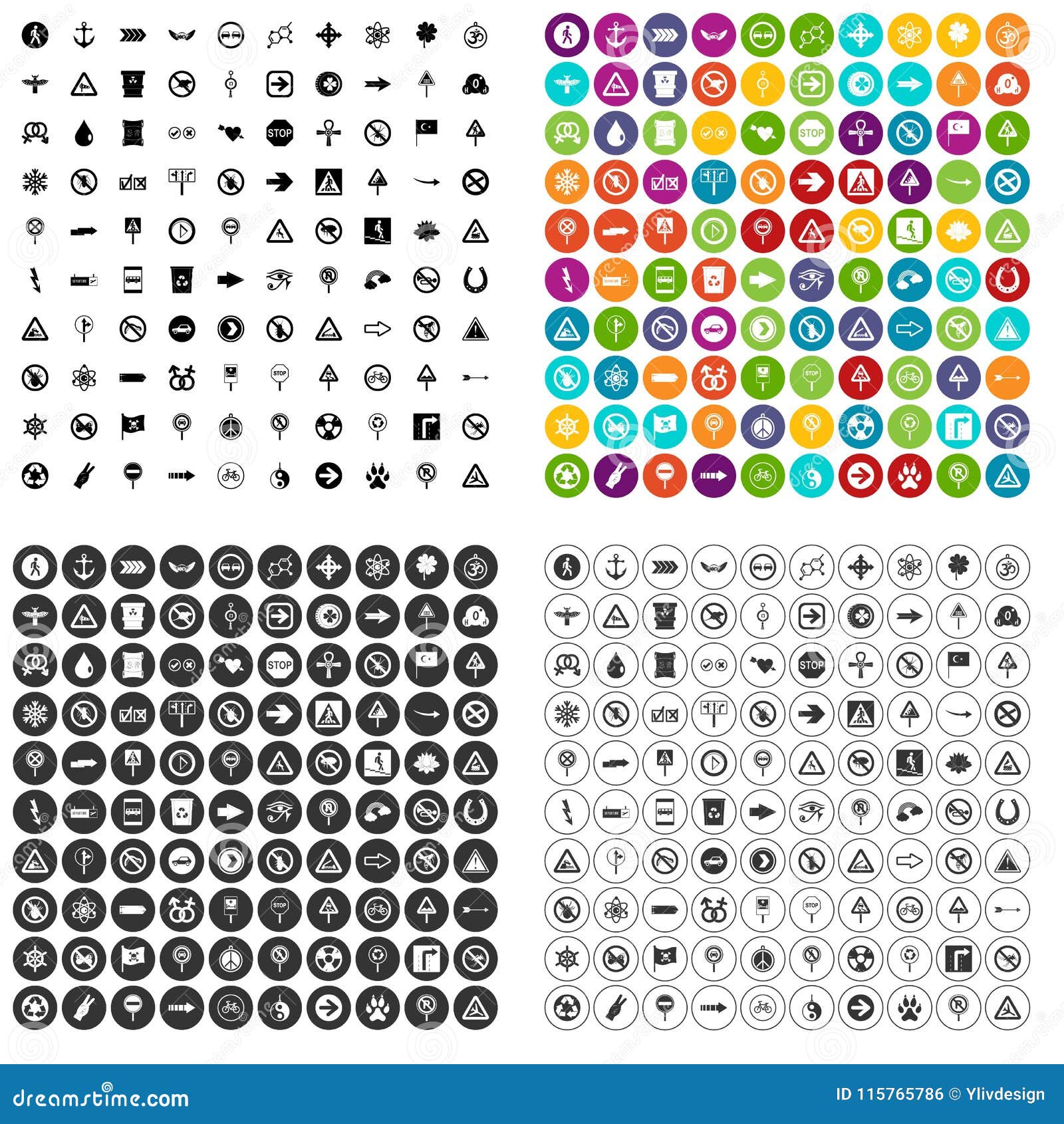 100 Symbol Icons Set Vector Variant Stock Vector - Illustration of ...