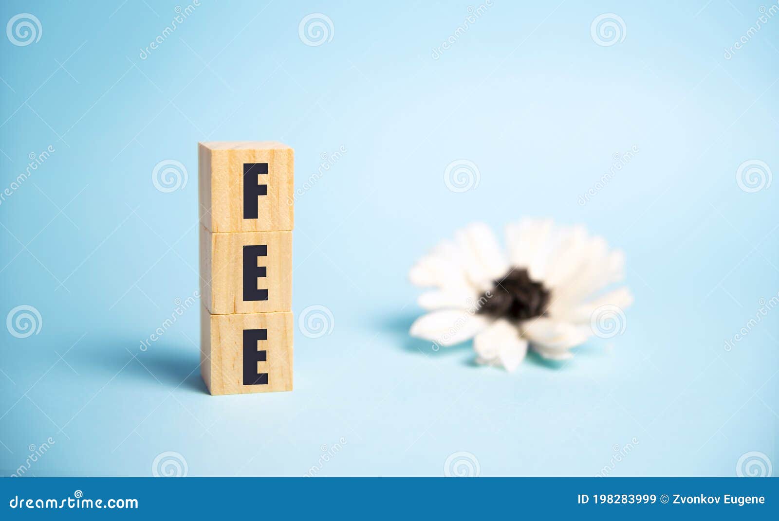 Symbol for Increasing or Decreasing Fees. Dice Form the Word FEE Stock ...