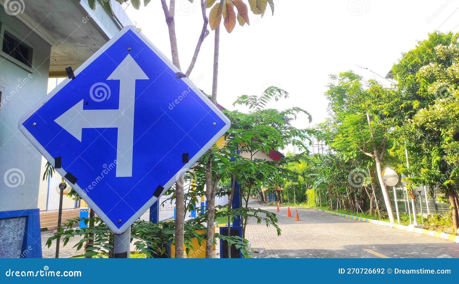 The Symbol Indicates that There is a T-junction in Front Stock Photo ...