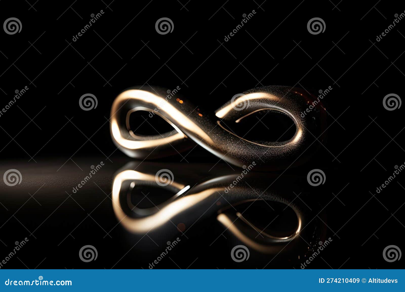 Symbol of Infinity on Black Background, with Dramatic Lighting Stock ...