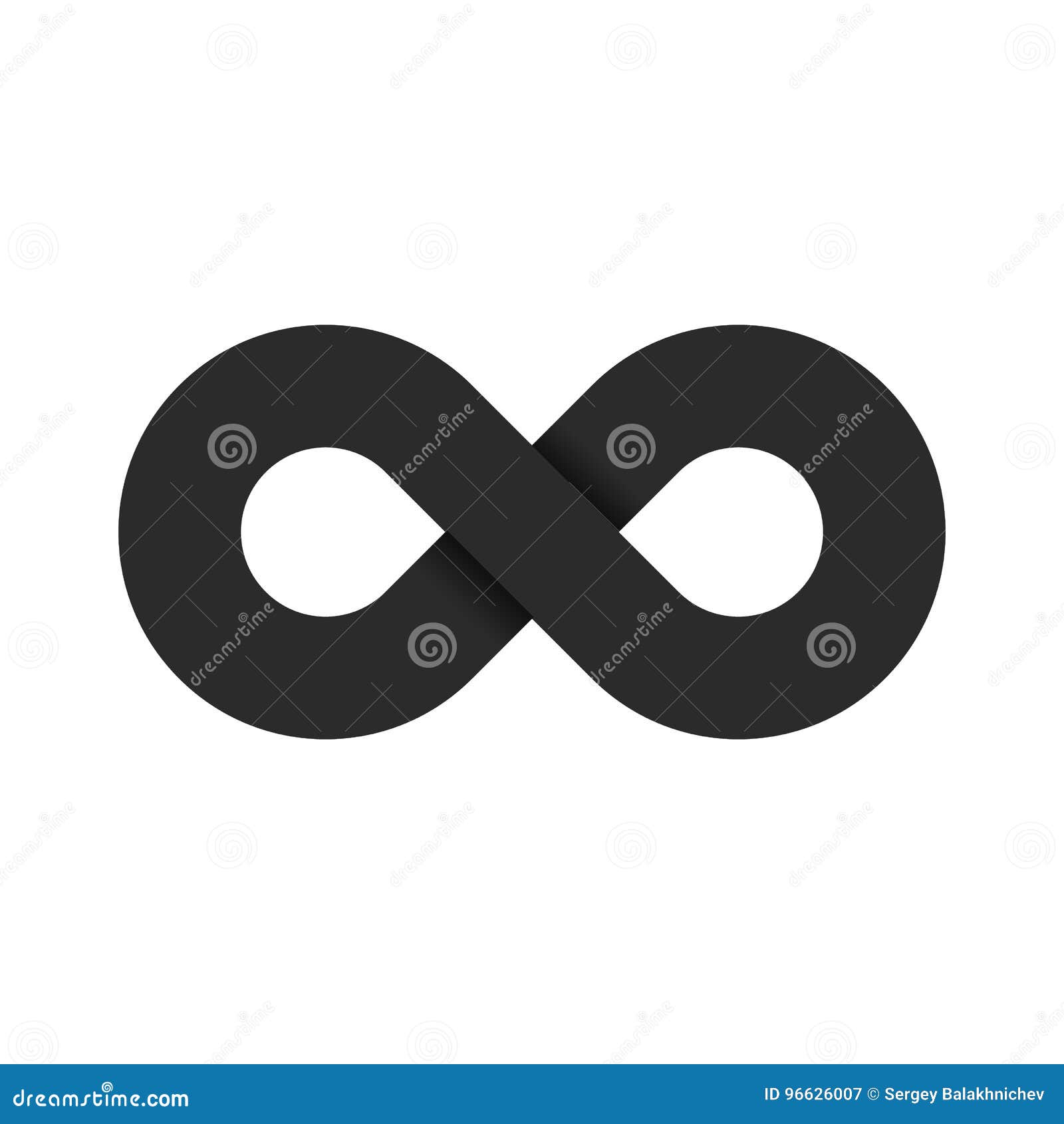 The Symbol of Infinity of Black Color is Isolated on a White Background ...