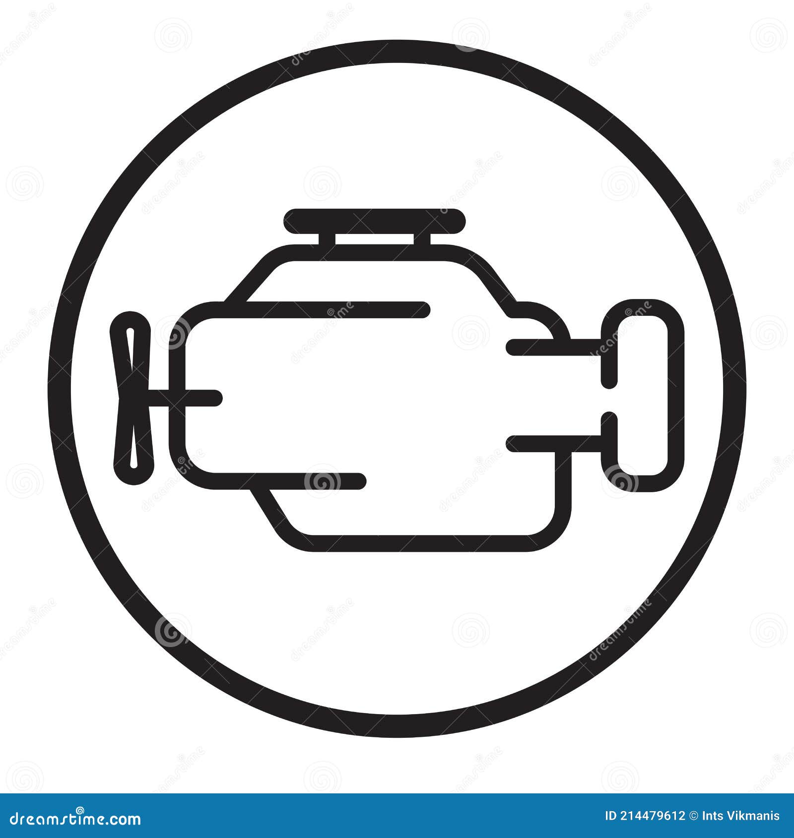Symbol of Internal Combustion Engine Simple Thin Line Vector Stock ...