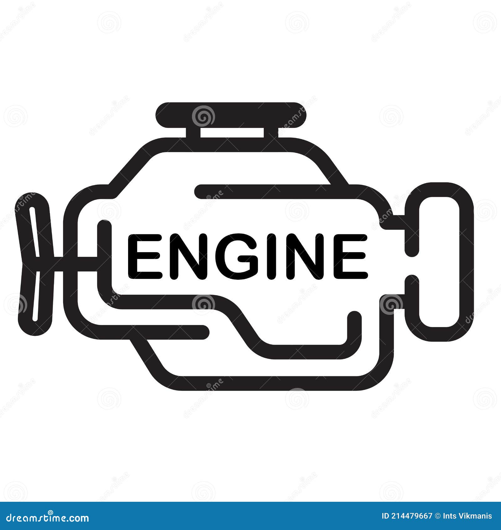 Symbol of Internal Combustion Engine Simple Thin Line Vector Stock ...