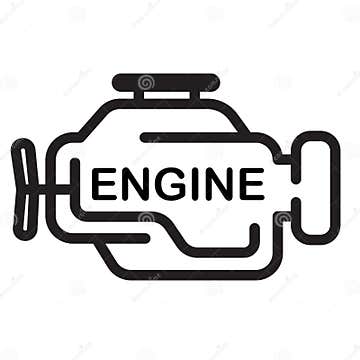 Symbol of Internal Combustion Engine Simple Thin Line Vector Stock ...