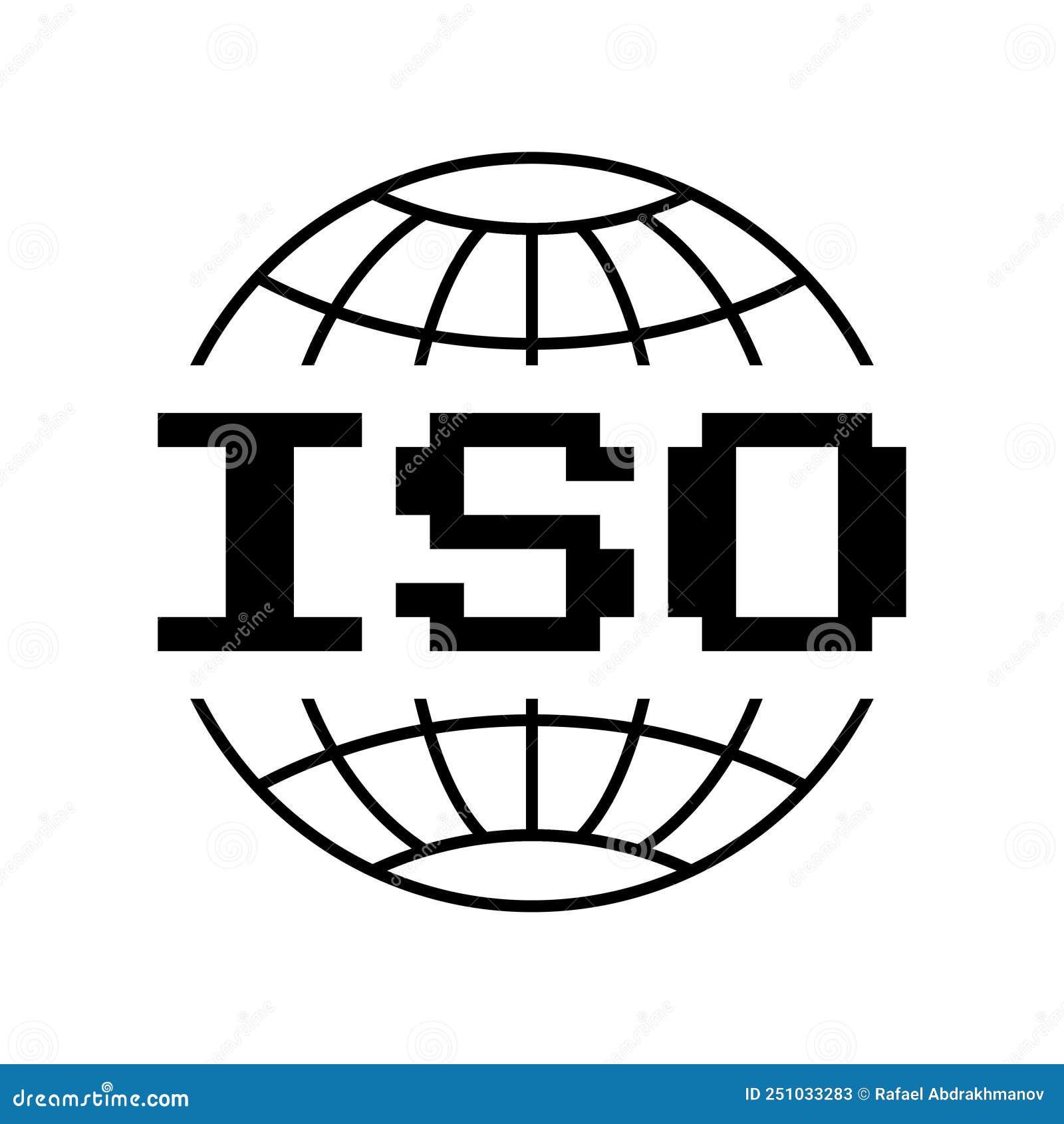 Symbol of the International Organization for Standardization. ISO Sign ...
