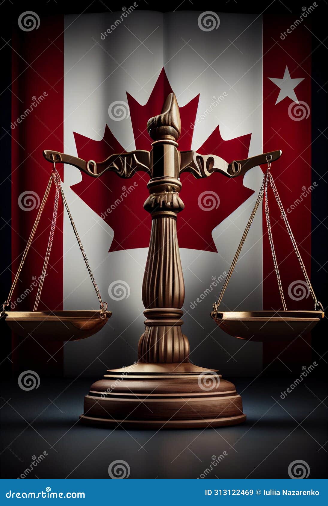Symbol of Justice on the Background of the Flag of Canada. AI Generated ...