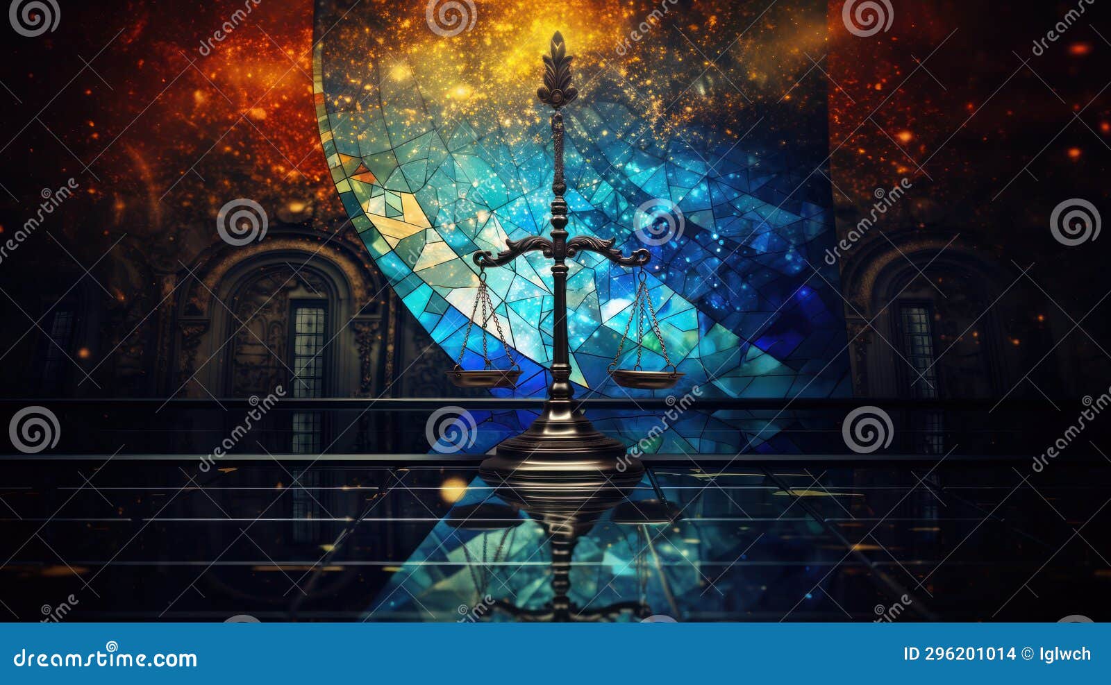 Symbol of Justice: a Balanced Scale Amidst Shimmering Light and Shadow ...