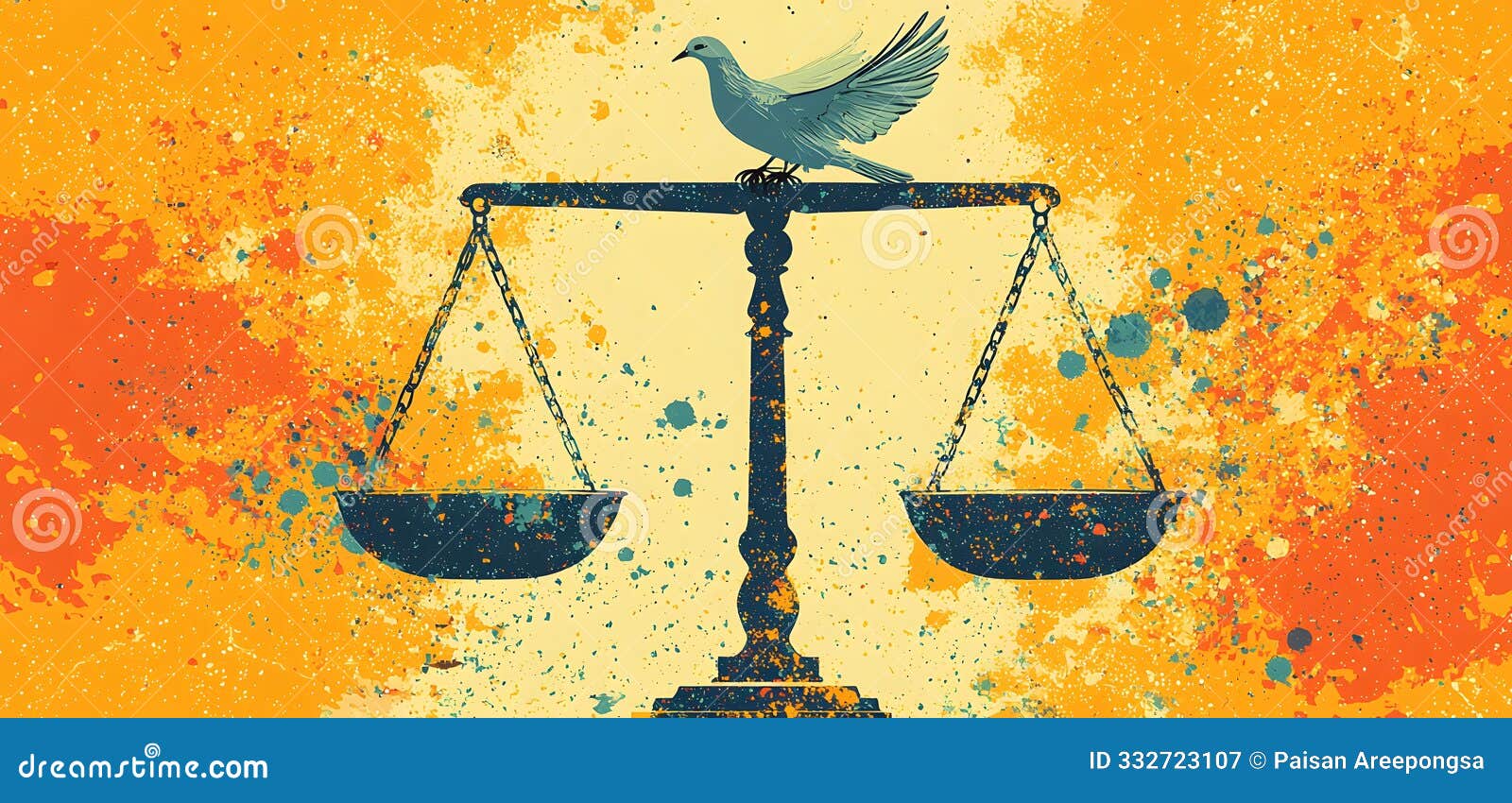A Symbol of Justice: the Balanced Scales with a Dove Representing Peace ...