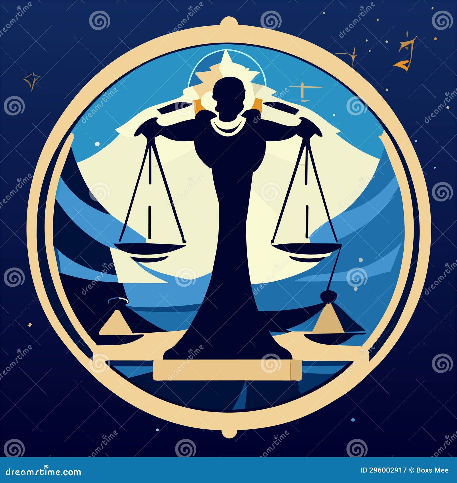 Symbol of Justice in the Circle. Vector Illustration in Flat Style ...