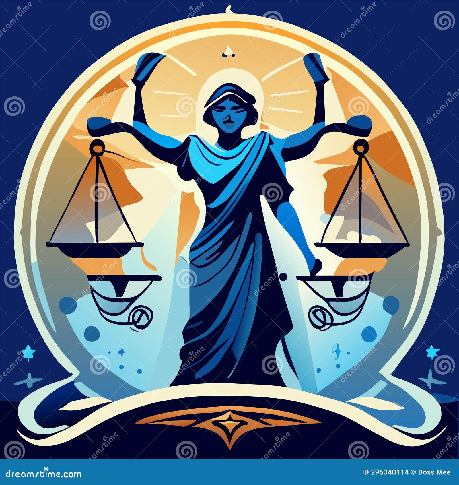 Symbol of Justice and Law in the Circle, Vector Illustration. AI ...