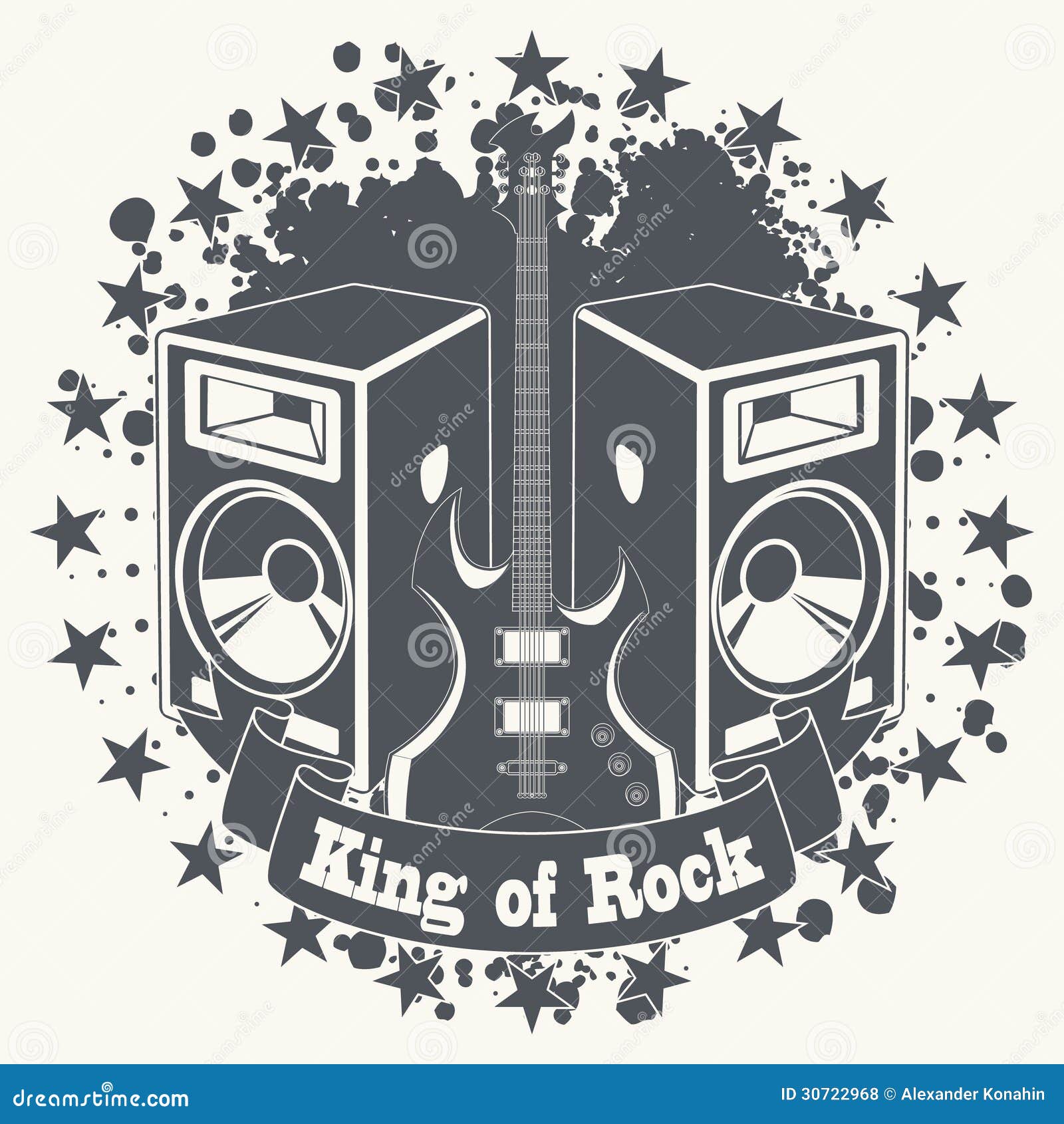 Symbol king of rock stock vector. Illustration of musical - 30722968