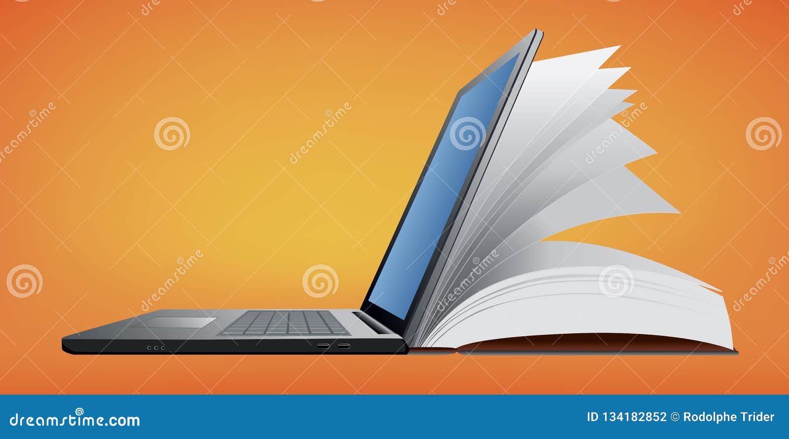 The Symbol of Knowledge, with a Book Associated with a Computer Stock ...