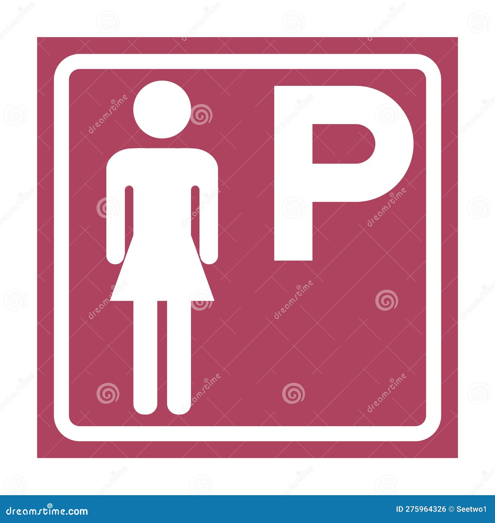 Symbol Lady Parking Sign on White Background Stock Vector ...