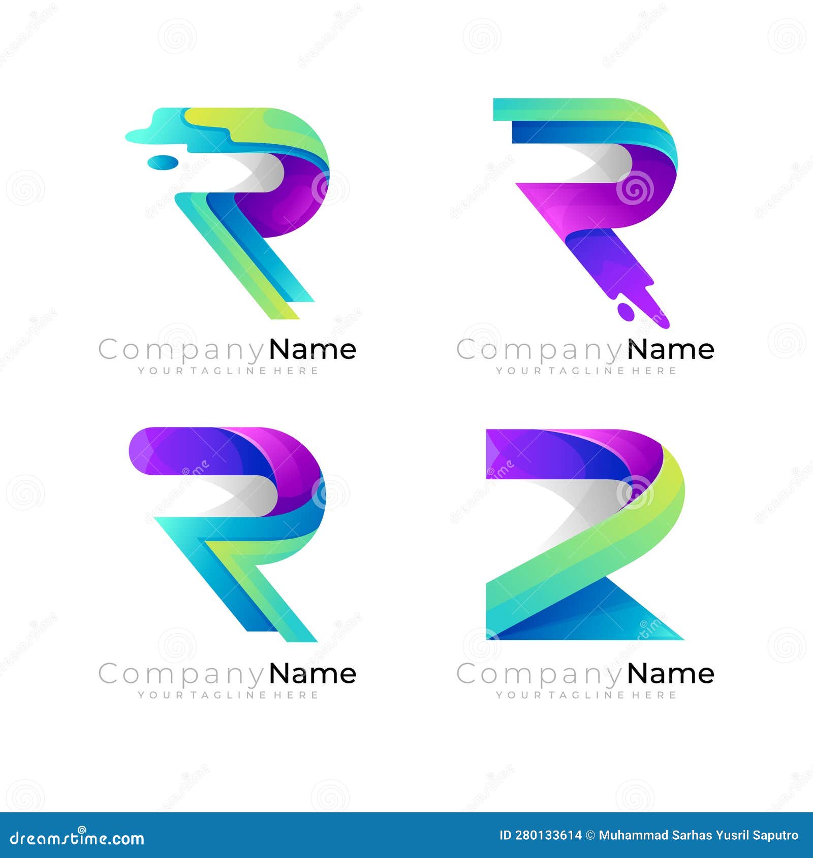 Symbol Letter R Logo with Colorful Design Vector Stock Vector ...