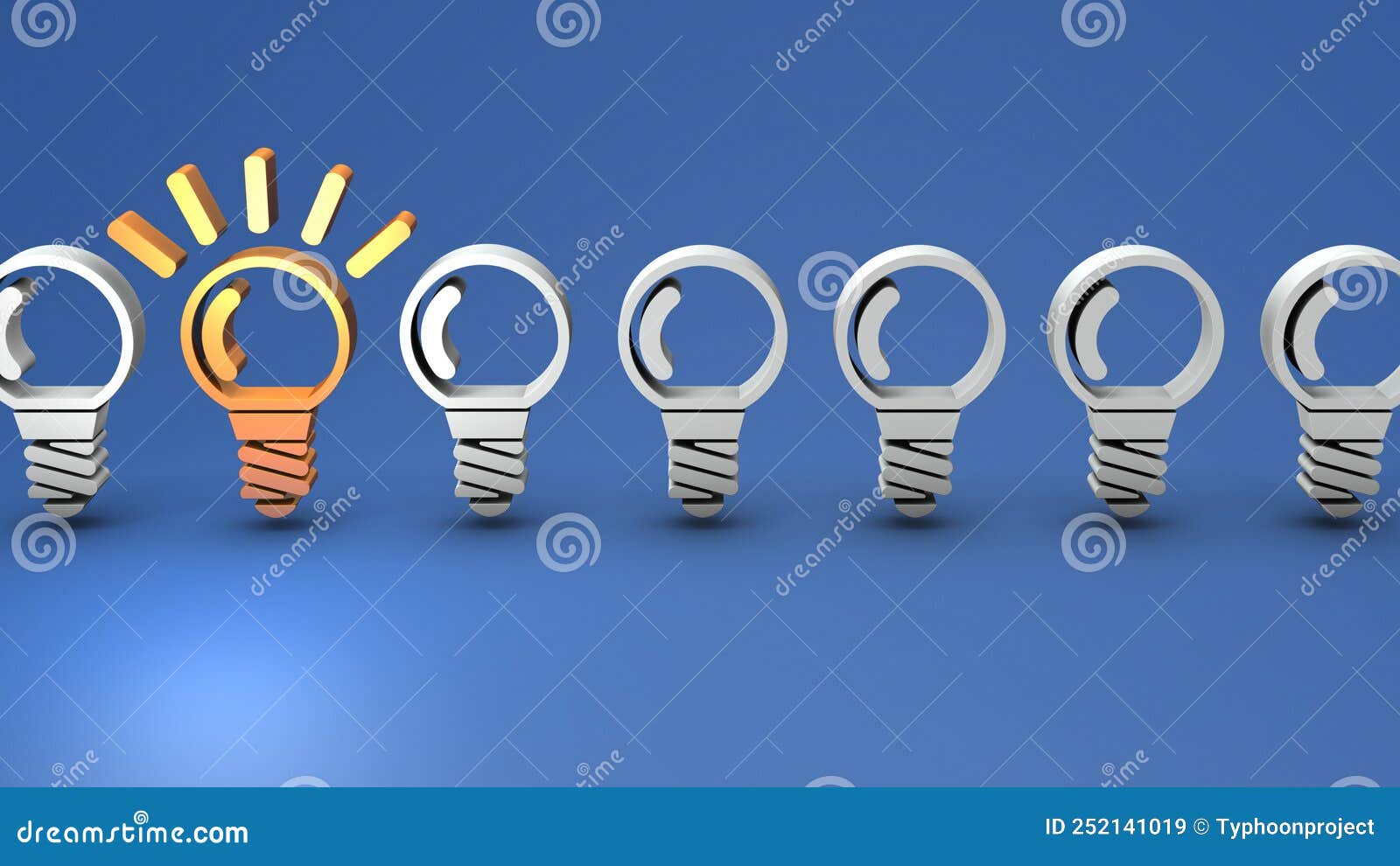 The Symbol of a Light Bulb that Lights Up. the Correct Answer among ...