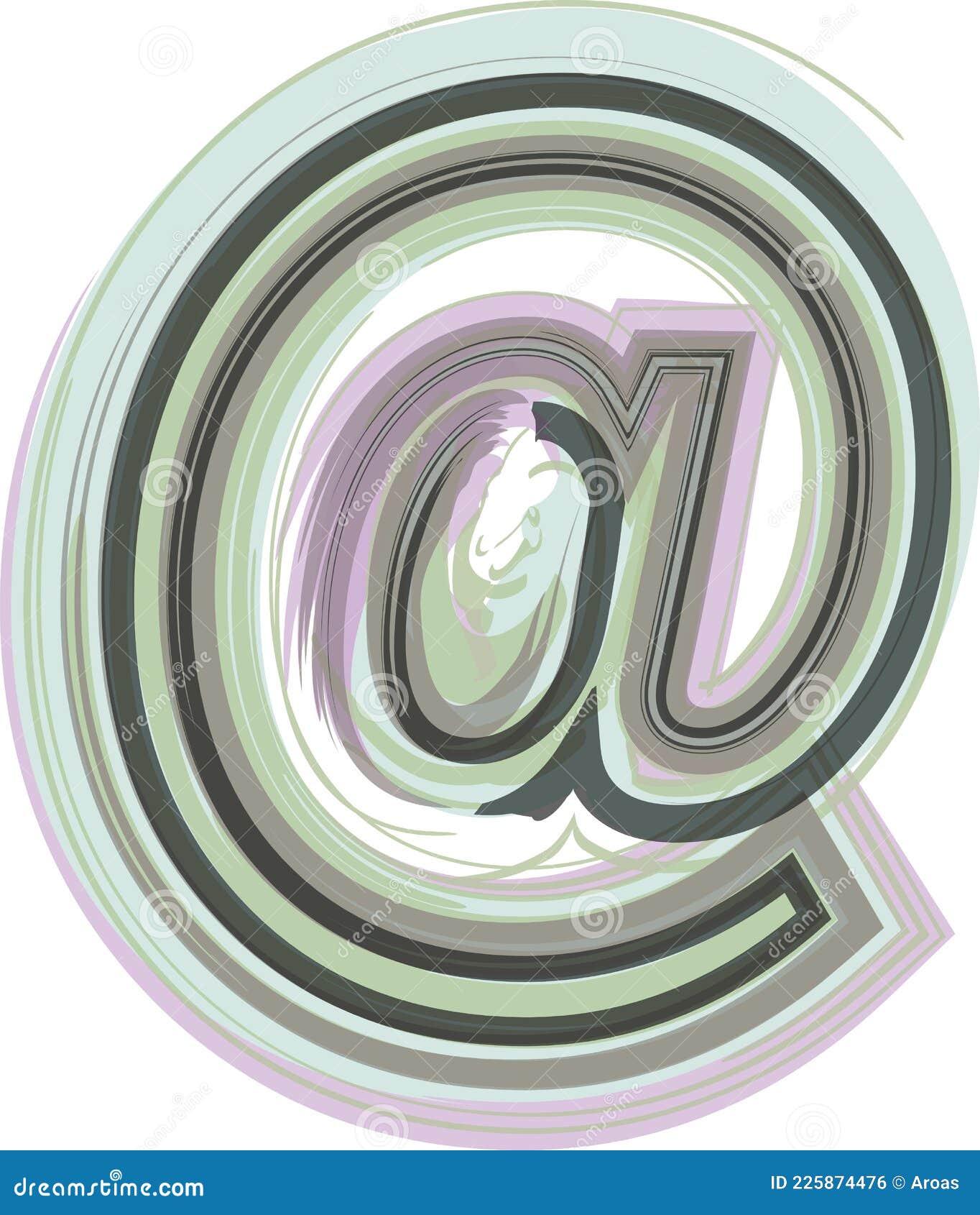 At Symbol Line Logo Icon Design Stock Vector - Illustration of design ...