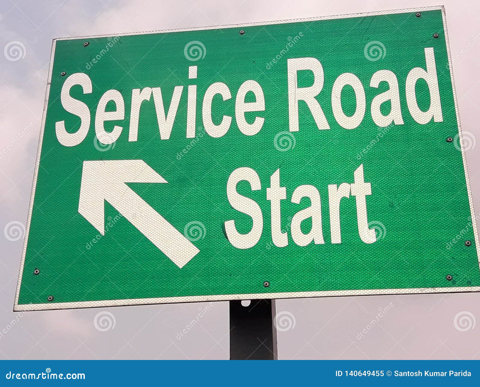 Service Road Start Arrow Board with Colorful Background. Road Safety ...
