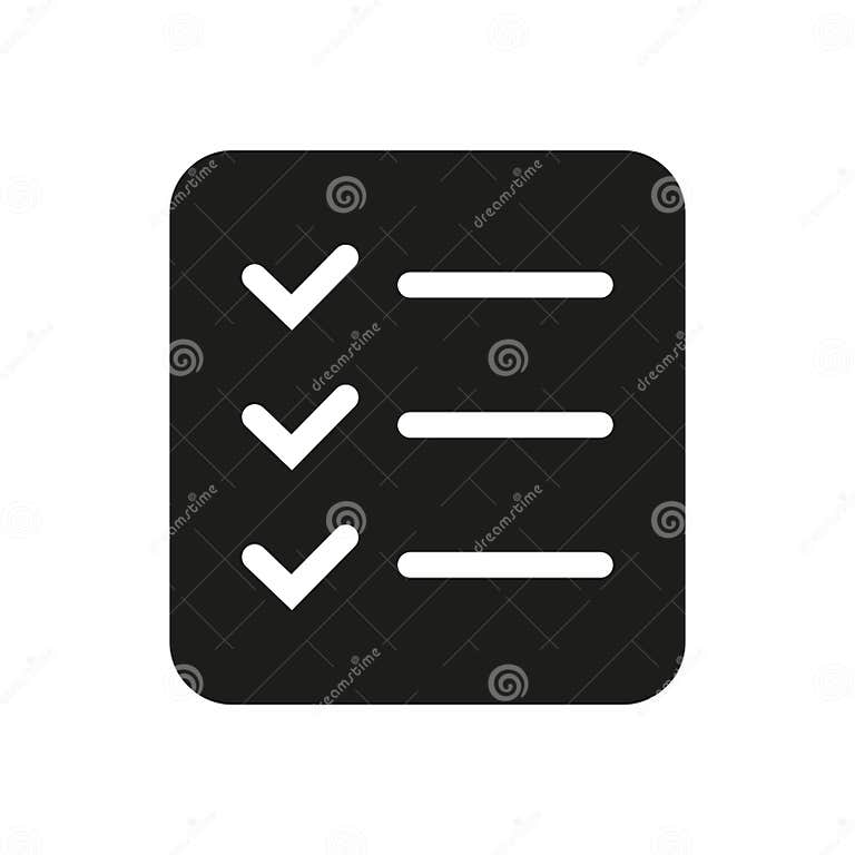 Symbol-Liste Symbol-Checkliste Symbol. Vektor Abbildung - Illustration ...