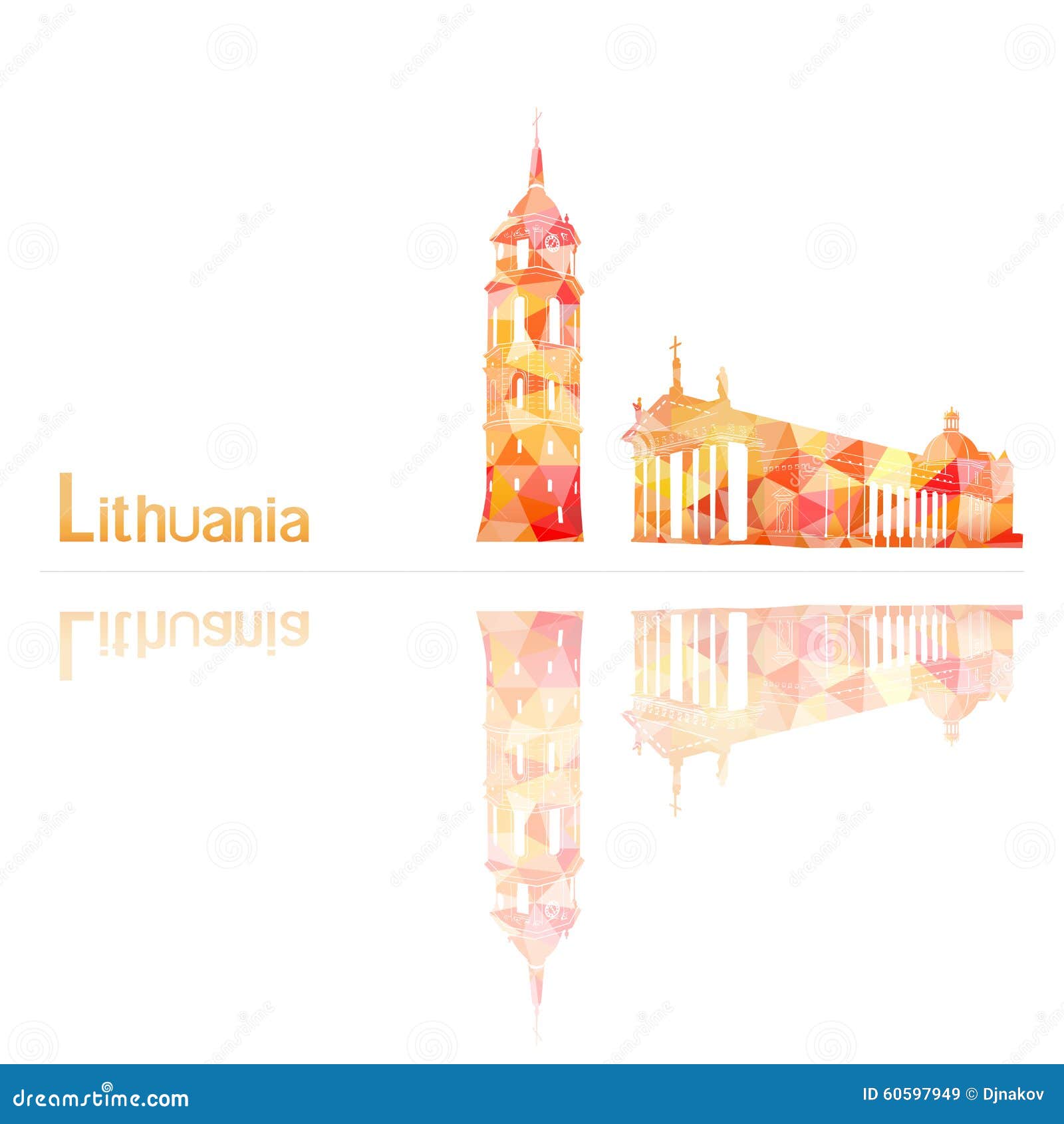 Symbol of Lithuania stock illustration. Illustration of monuments ...