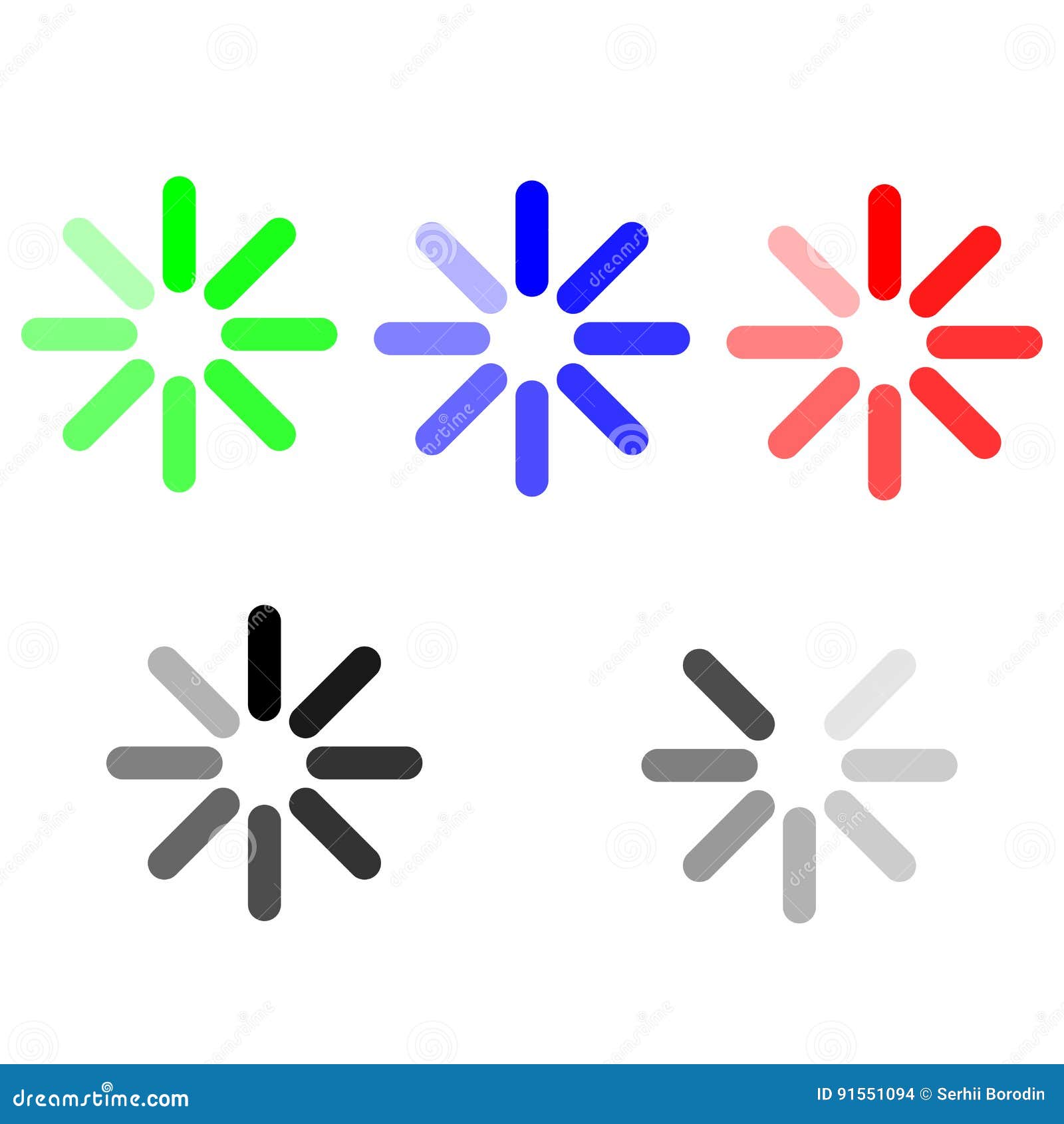 The Symbol Loading Green Blue Red Grey. Stock Vector - Illustration of ...