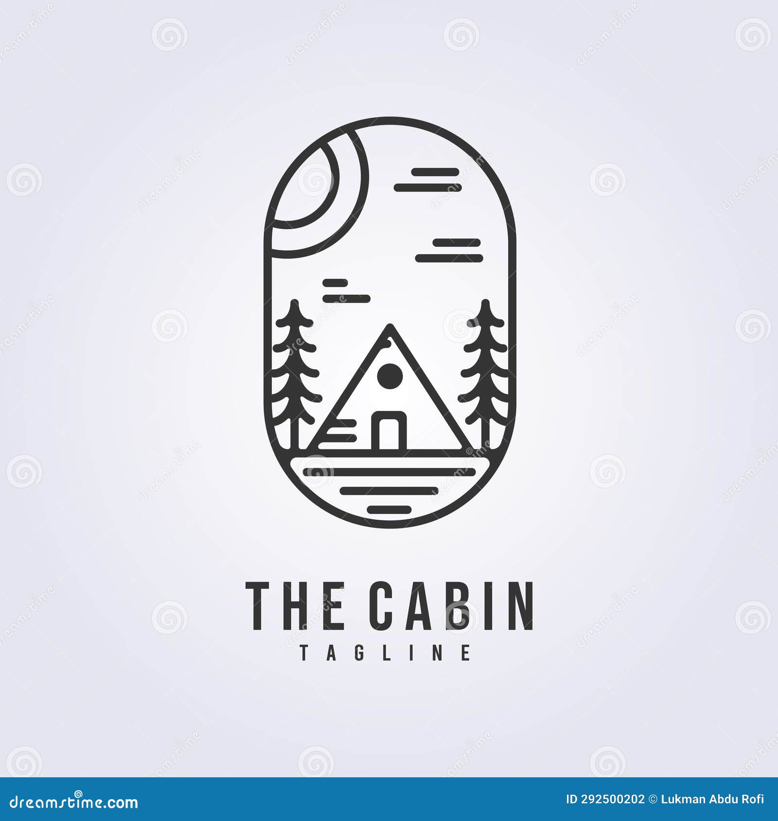 Symbol Logo of Cottage or Cabin Logo Line Art Vector Illustration ...