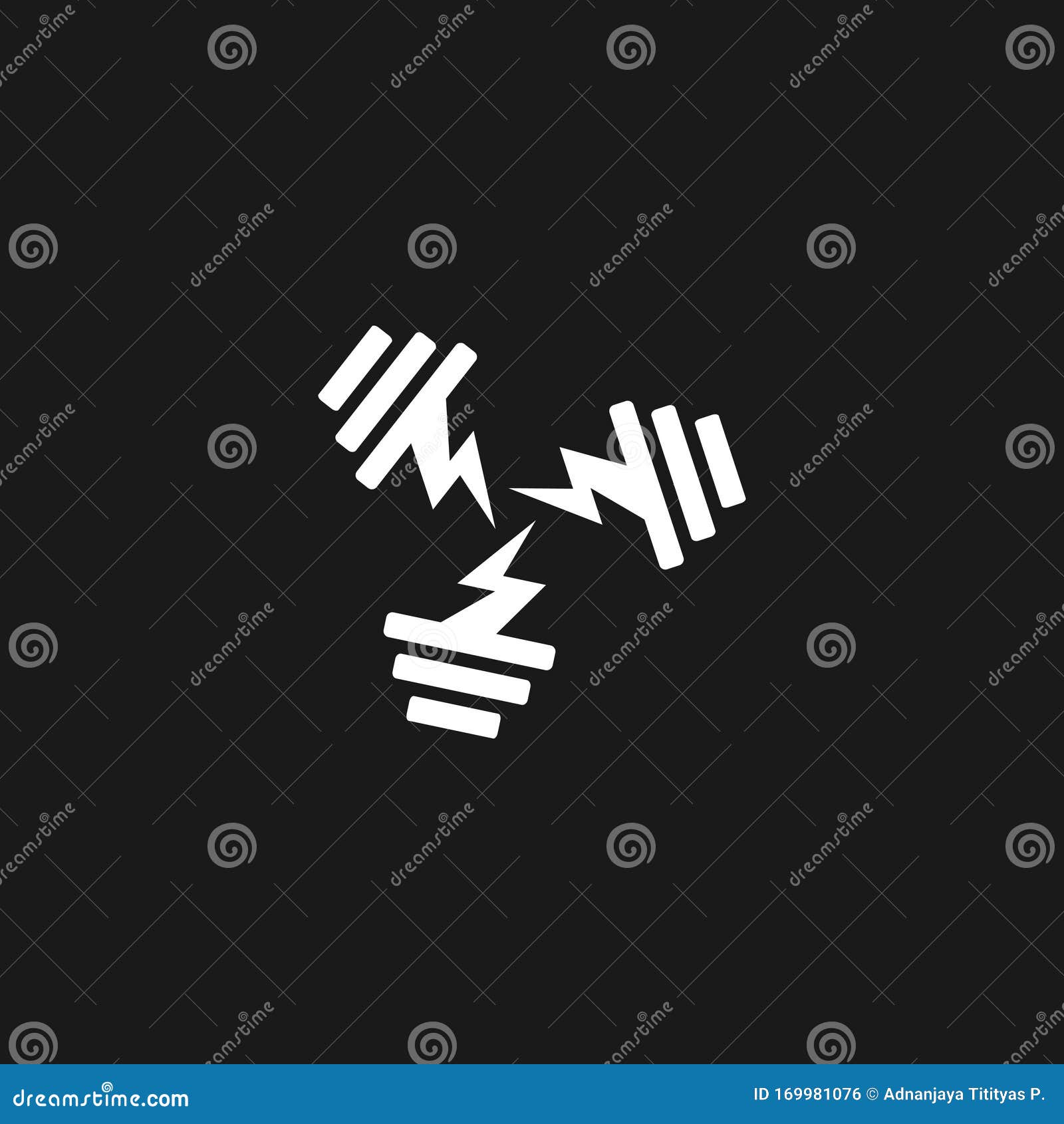 Symbol Logo Vector of Triangle Dumbbell Training Simple Design Stock ...