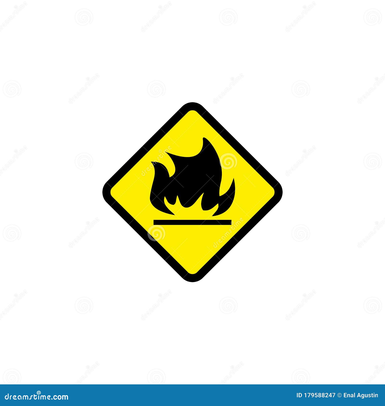 Symbol and Logo about Warning of Highly Flammable Material Stock Vector ...