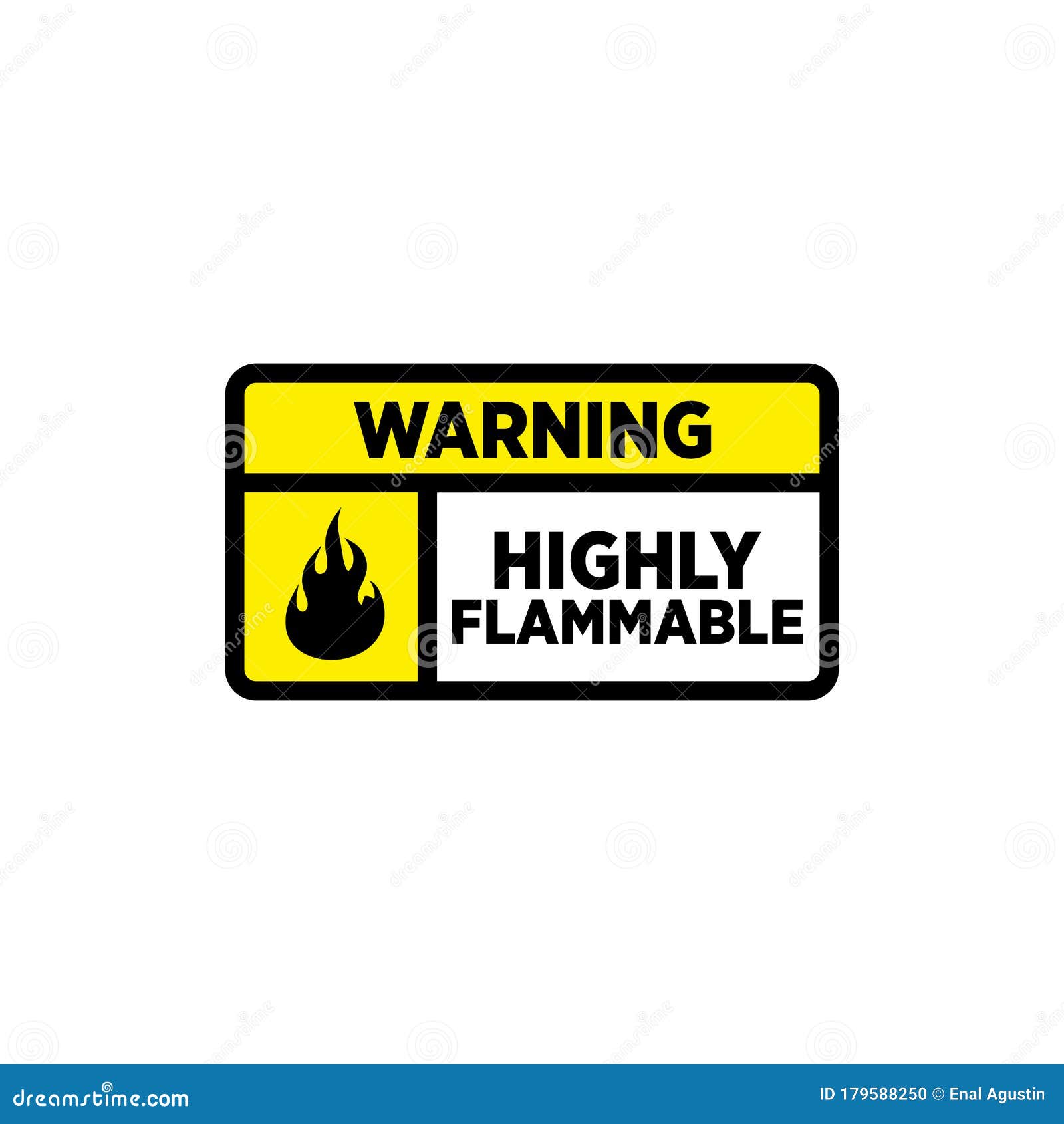 Symbol and Logo about Warning of Highly Flammable Material Stock Vector ...