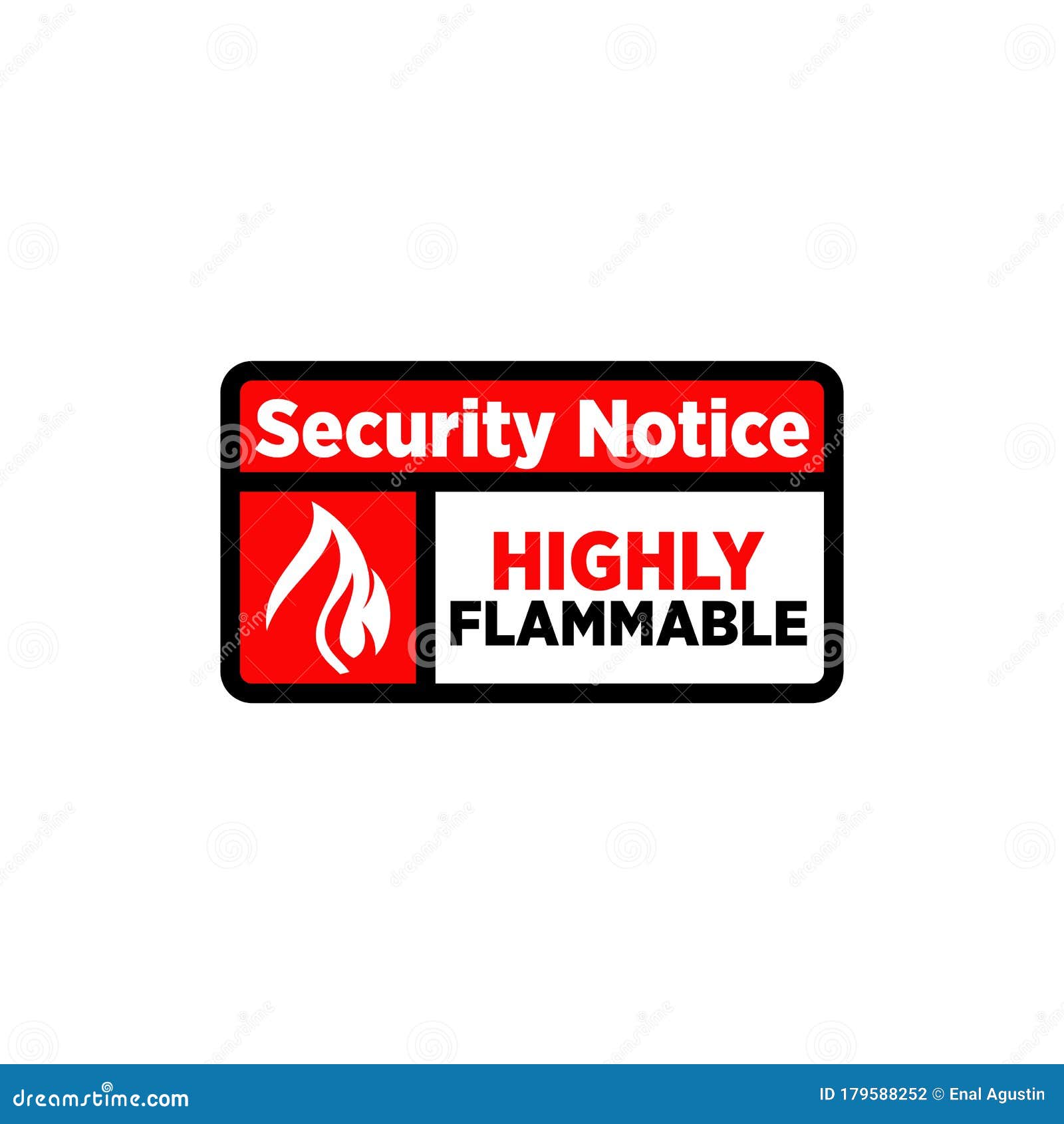 Symbol and Logo about Warning of Highly Flammable Material Stock Vector ...