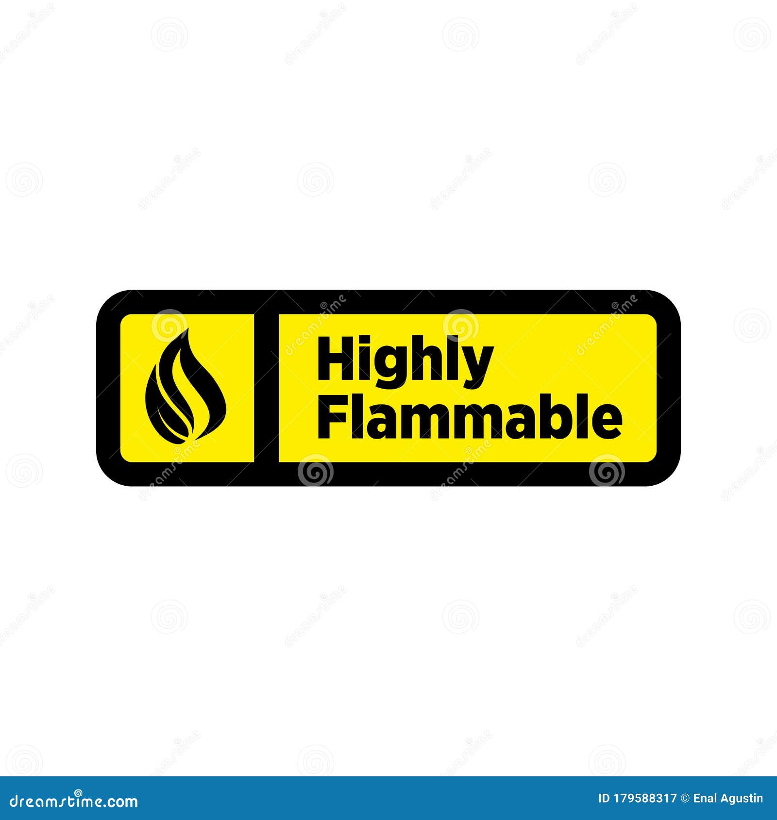 Symbol and Logo about Warning of Highly Flammable Material Stock Vector ...