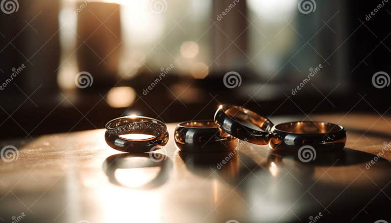 A Symbol of Love and Bonding Platinum Wedding Ring Pair Generated by AI ...